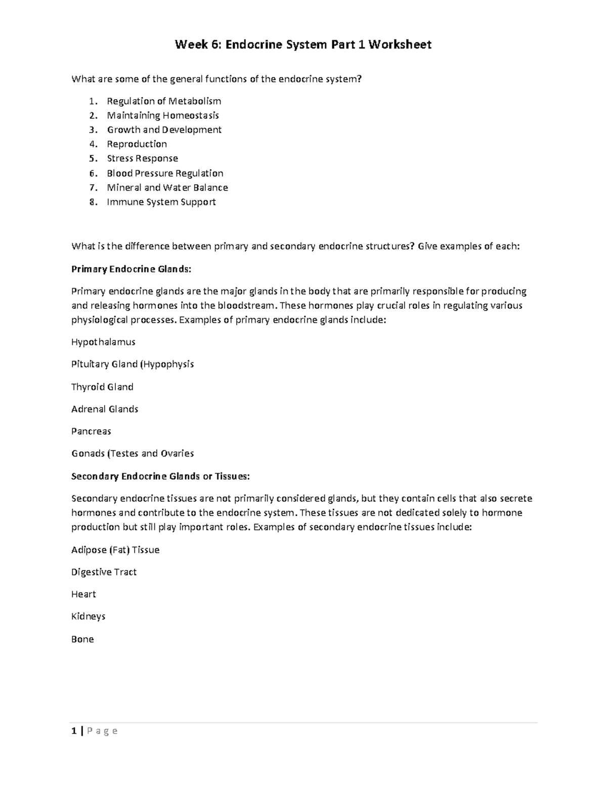 BIOS252 Week 6 Endocrine System Pt 1 - What are some of the general ... BIOS252 Week 6 Endocrine System Pt 1 - What are some of the general ...