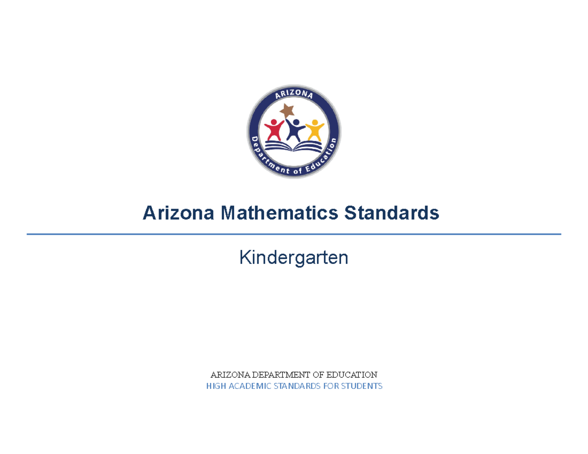 Arizona Mathematics Standards Kindergarten - Studocu