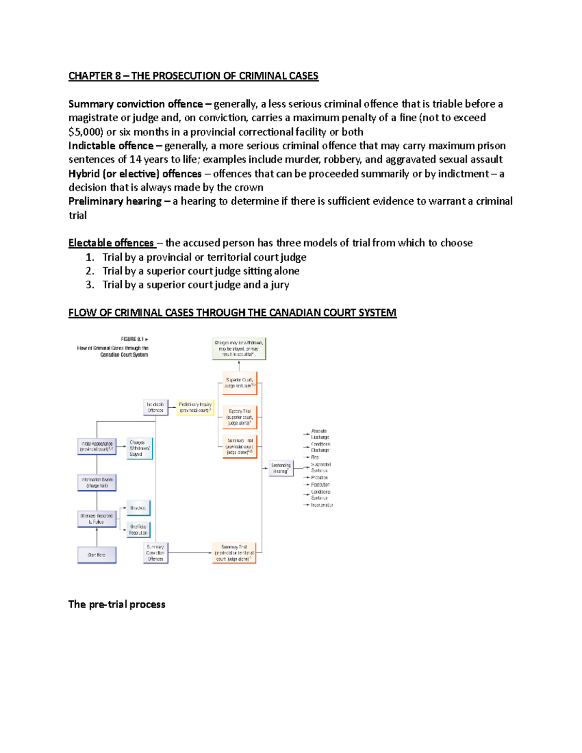 Crim Ch. 8 Textbook notes - CHAPTER 8 – THE PROSECUTION OF CRIMINAL ...