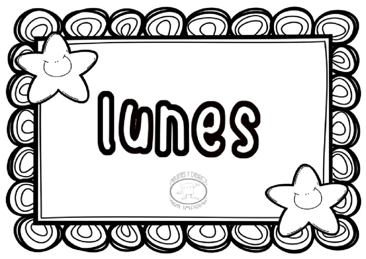 Días de la semana para colorear - ciencias de la educacion - Studocu