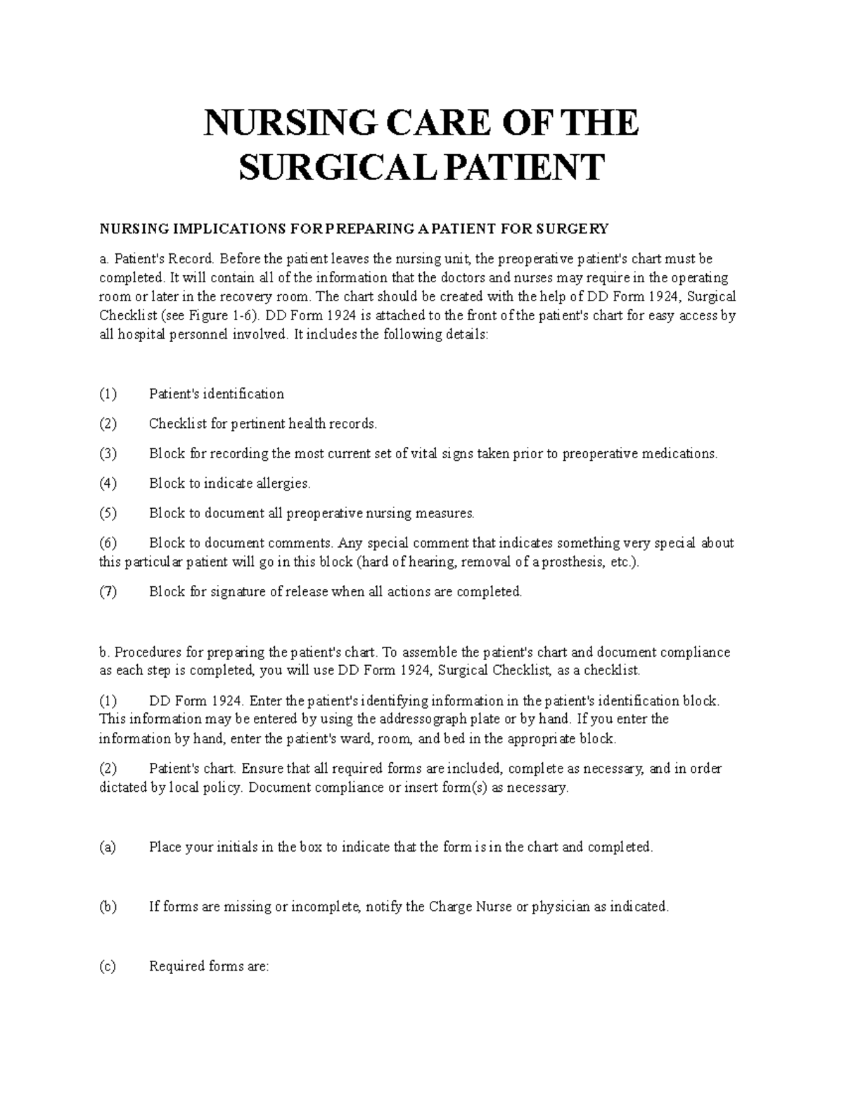 Chapter 2 - Nursing Notes - NURSING CARE OF THE SURGICAL PATIENT ...