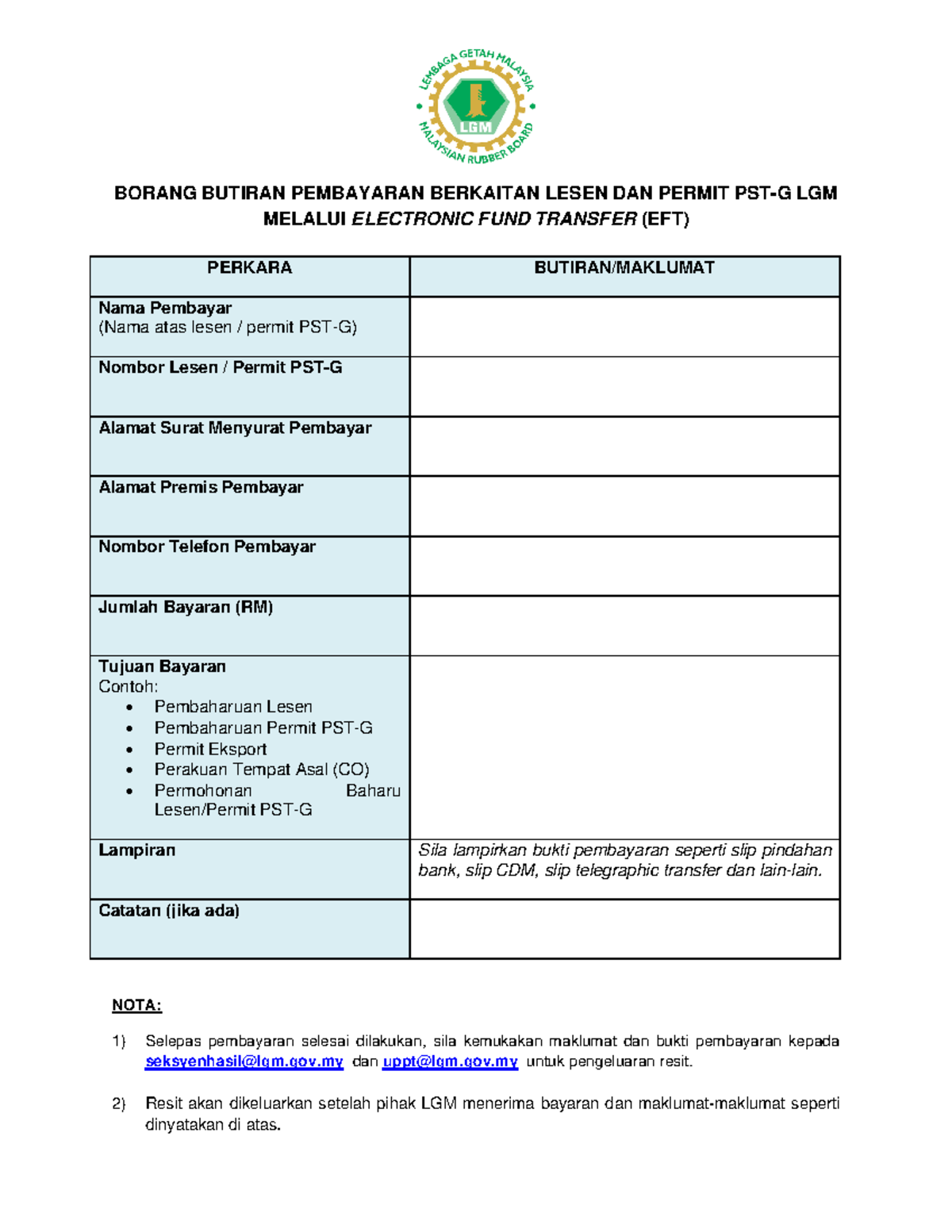 Document - .... - BORANG BUTIRAN PEMBAYARAN BERKAITAN LESEN DAN PERMIT ...
