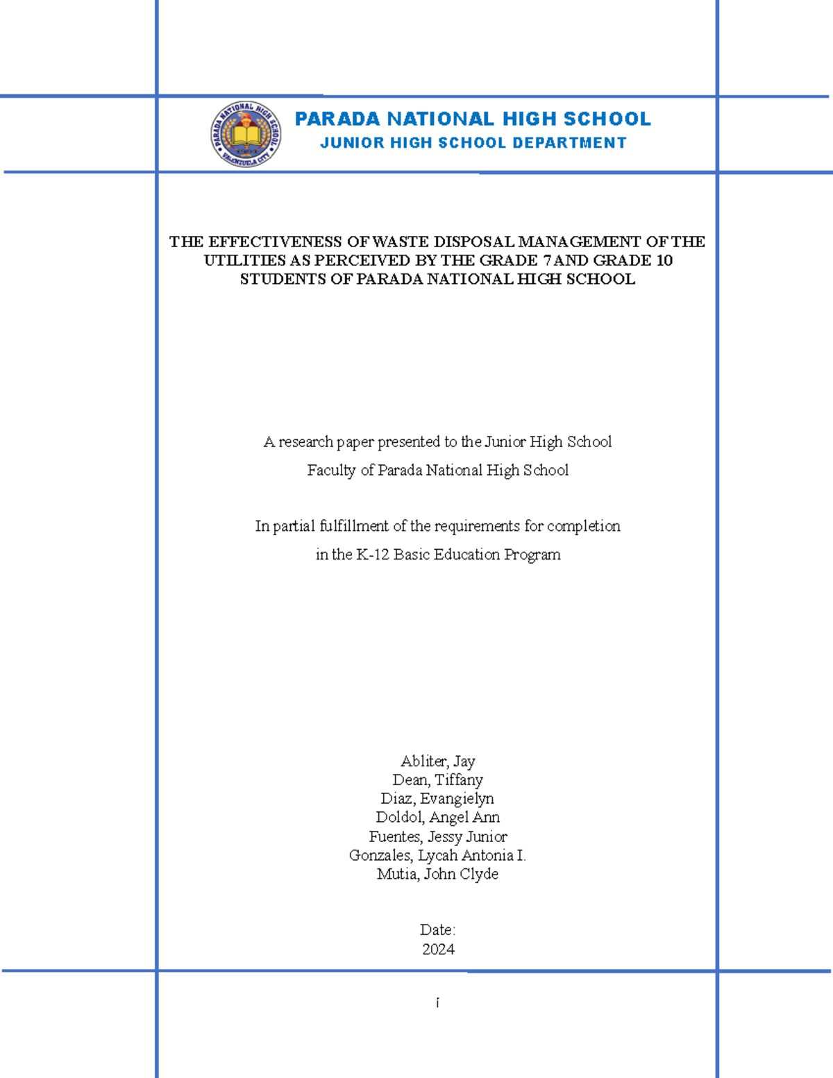 Research-Paper-Group-2-10-Flores - JUNIOR HIGH SCHOOL DEPARTMENT THE ...