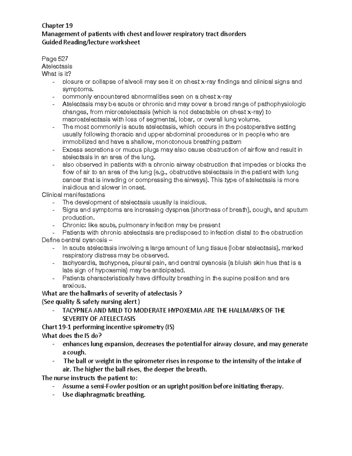 CH19 - lec note - Management of patients with chest and lower ...