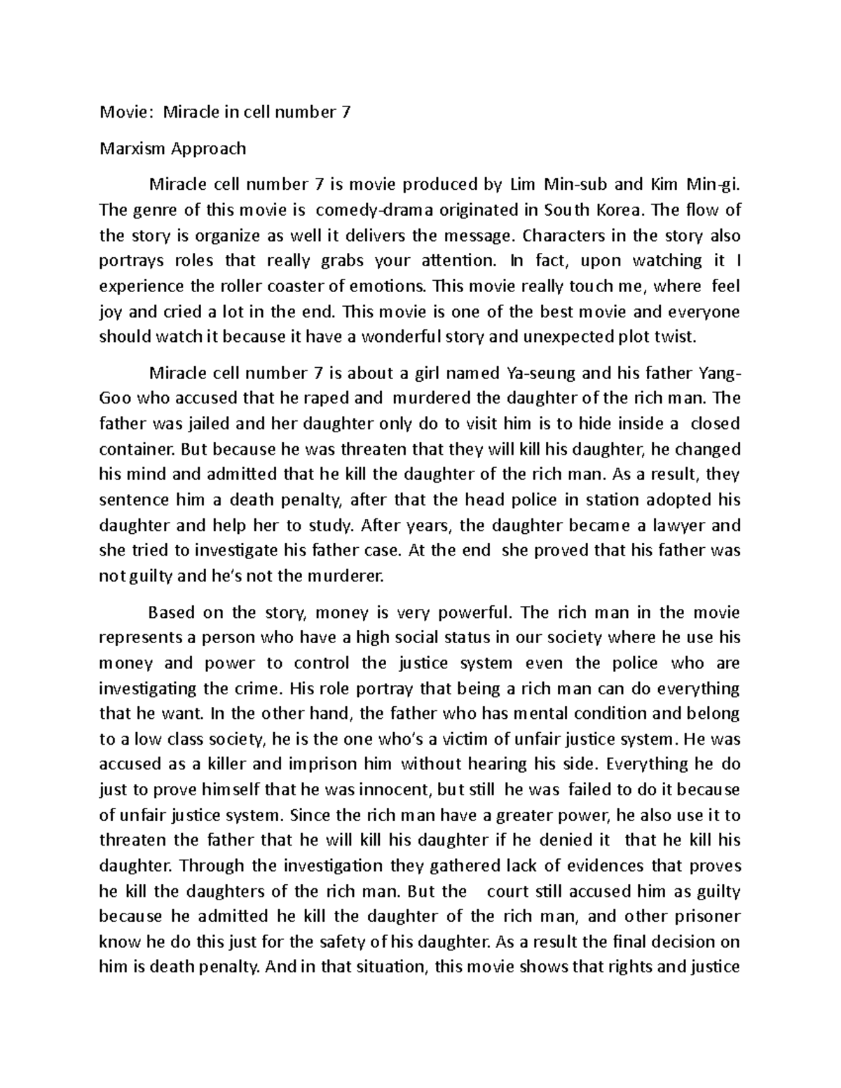 Miracle cell 7 finalpinka - Movie: Miracle in cell number 7 Marxism ...