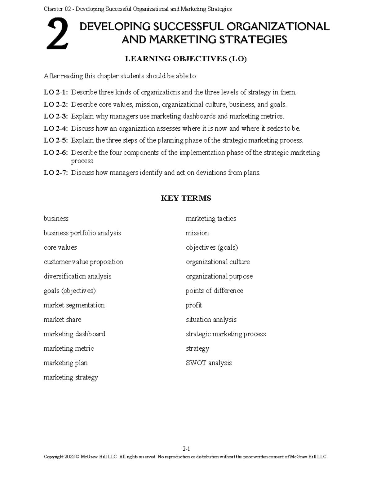 Chapter 2 Study Guide - LEARNING OBJECTIVES (LO) After reading this ...