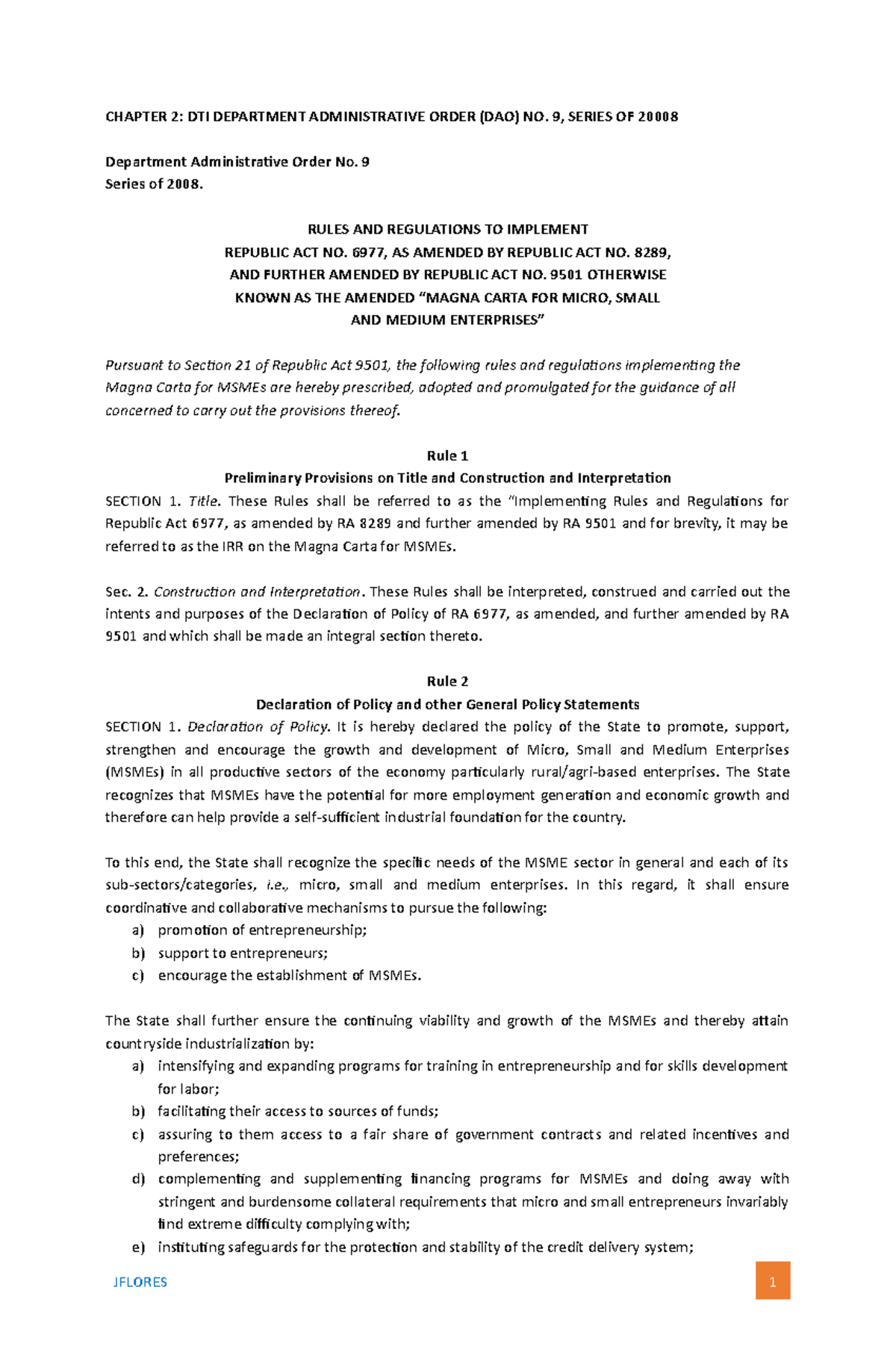 Chapter 2 DTI DEPARTMENT ADMINISTRATIVE ORDER DAO NO 9 SERIES OF chapter-2-dti-department-administrative-order-dao-no-9-series-of
