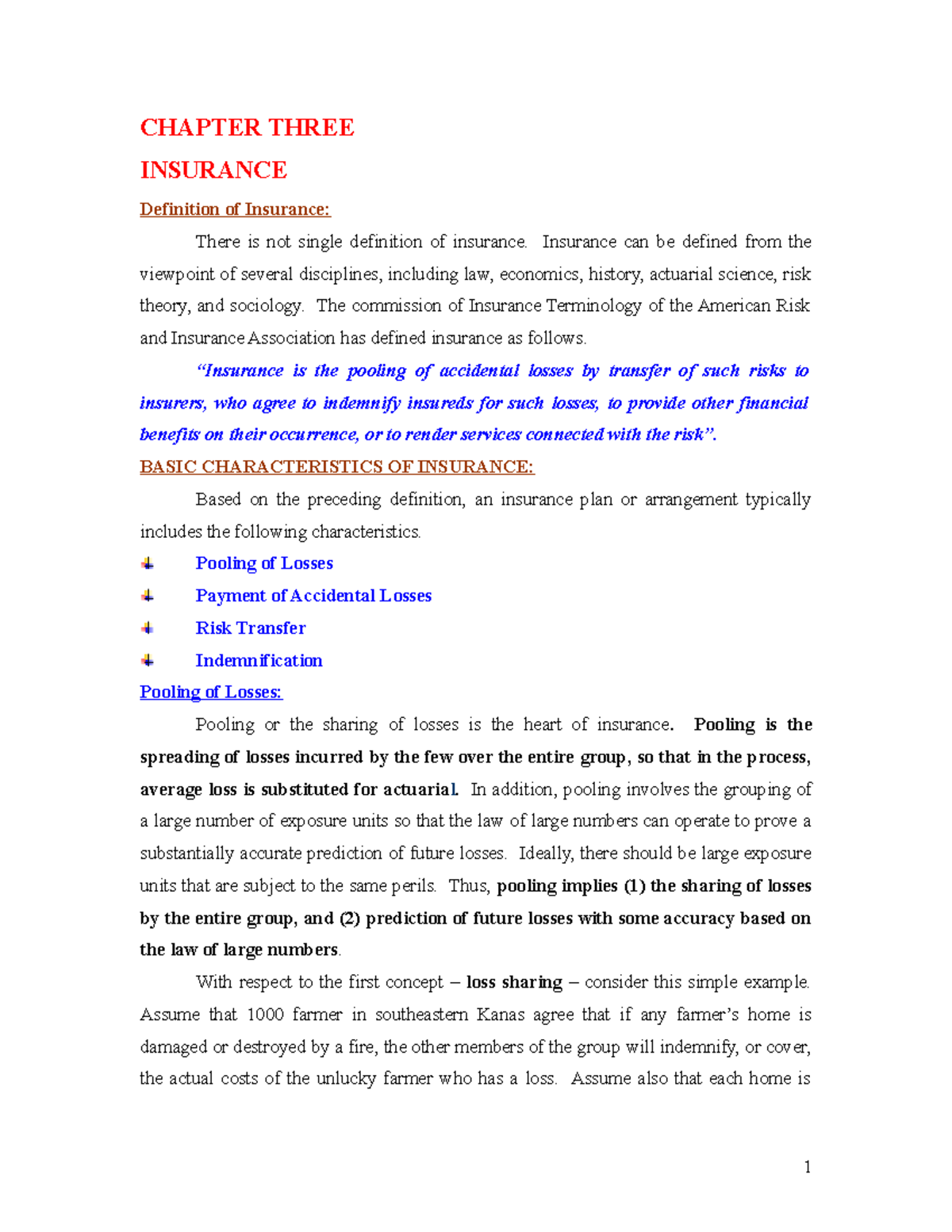 CHAP3Insurance - Risk management and insurance - CHAPTER THREE ...