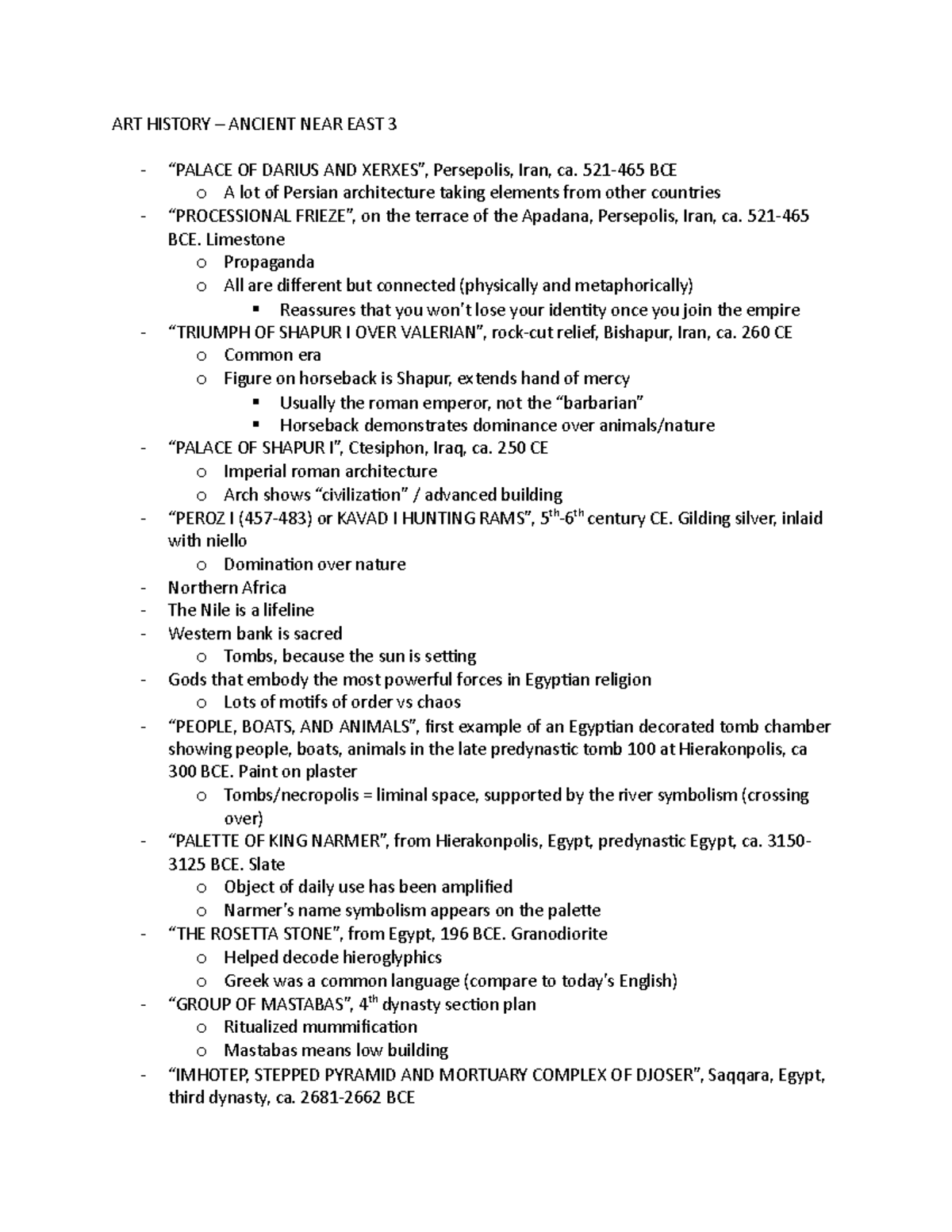 ART History - ancient near east 3 - ART HISTORY – ANCIENT NEAR EAST 3 ...