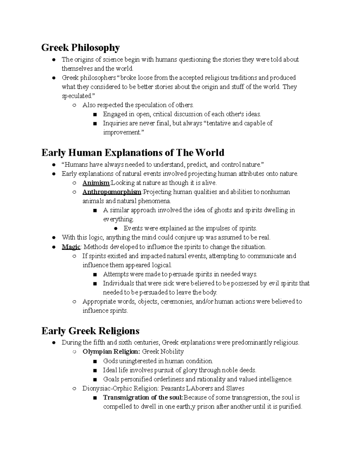 History and Theories Ch 2 - Greek Philosophy The origins of science ...