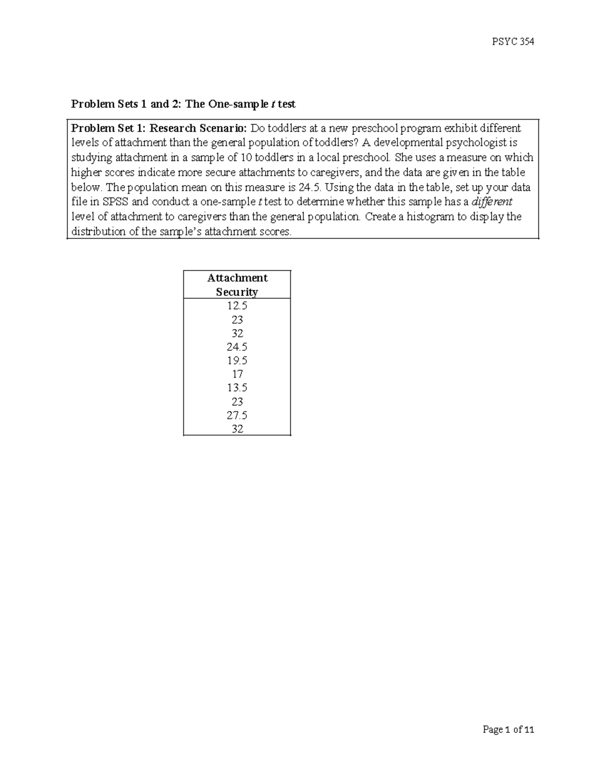SPSS Homework One Sample t Test and Cumulative Questions Assignment ...