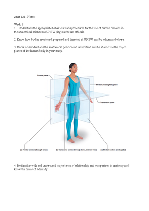 Anatomical Planes and Directional Terms - 2 Anatomical Planes and ...
