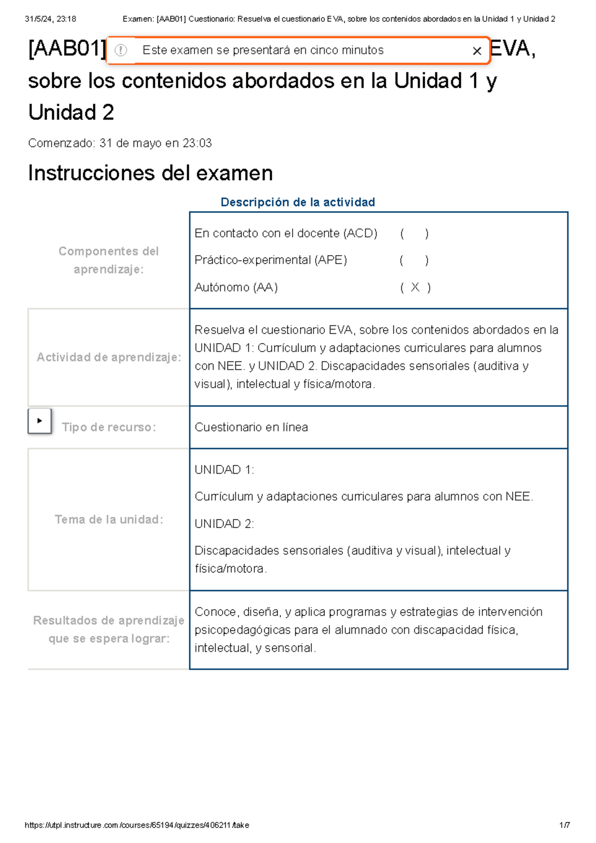 NEce EDExam[AAB 01] Cuestionario Resuelva el cuestionario EVA, sobre ...