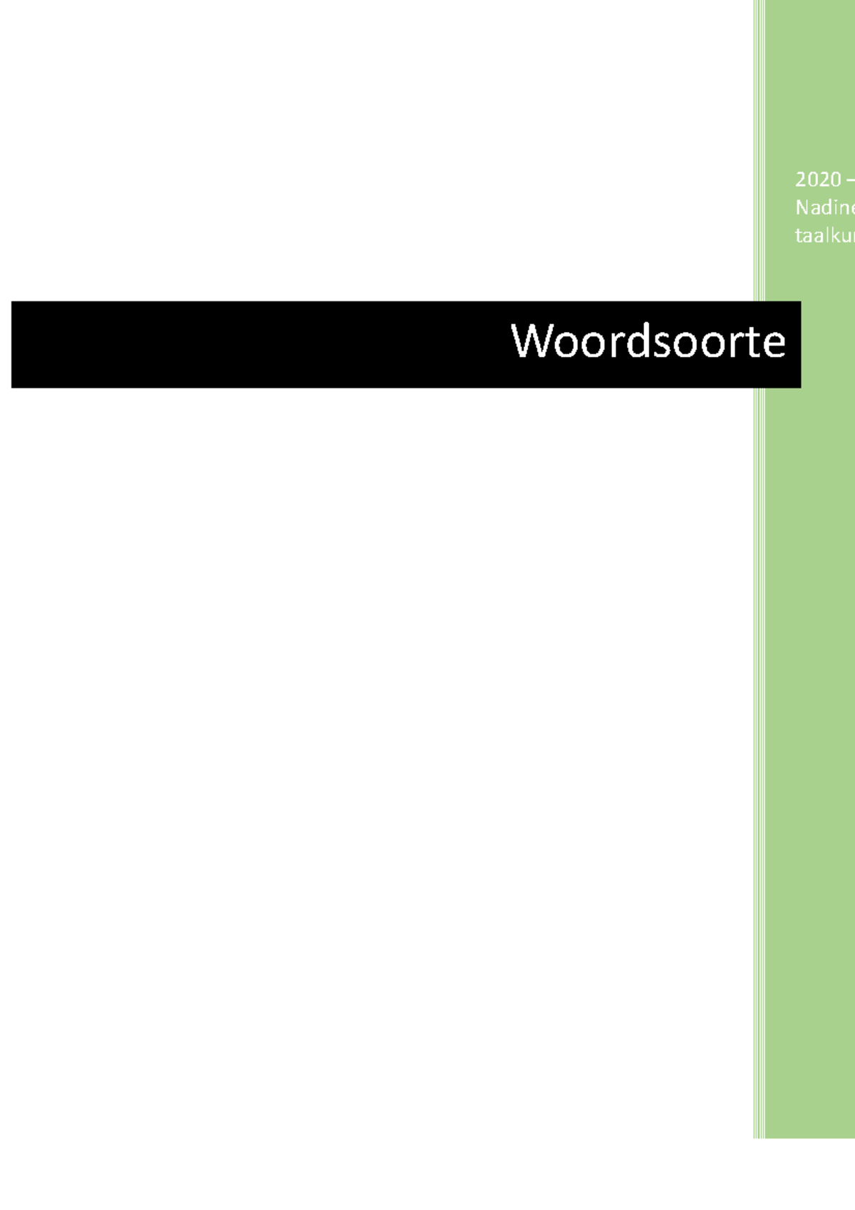 Woordsoorte - ekstra hulpbron - 2020 – Nadine taalkun Woordsoorte ...