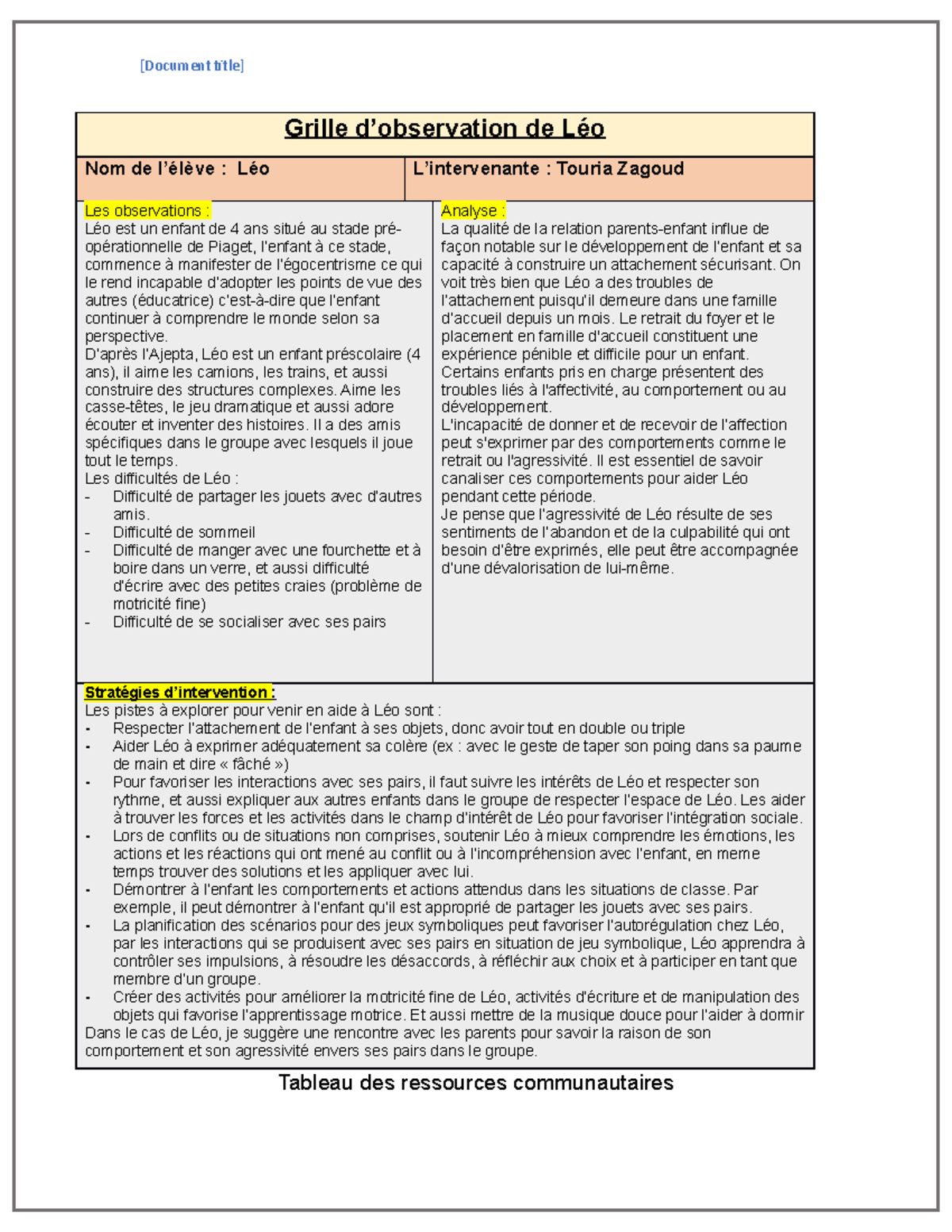 Activité (évaluation sommative) Le cas de Léo ESE1013-Méthodes d ...