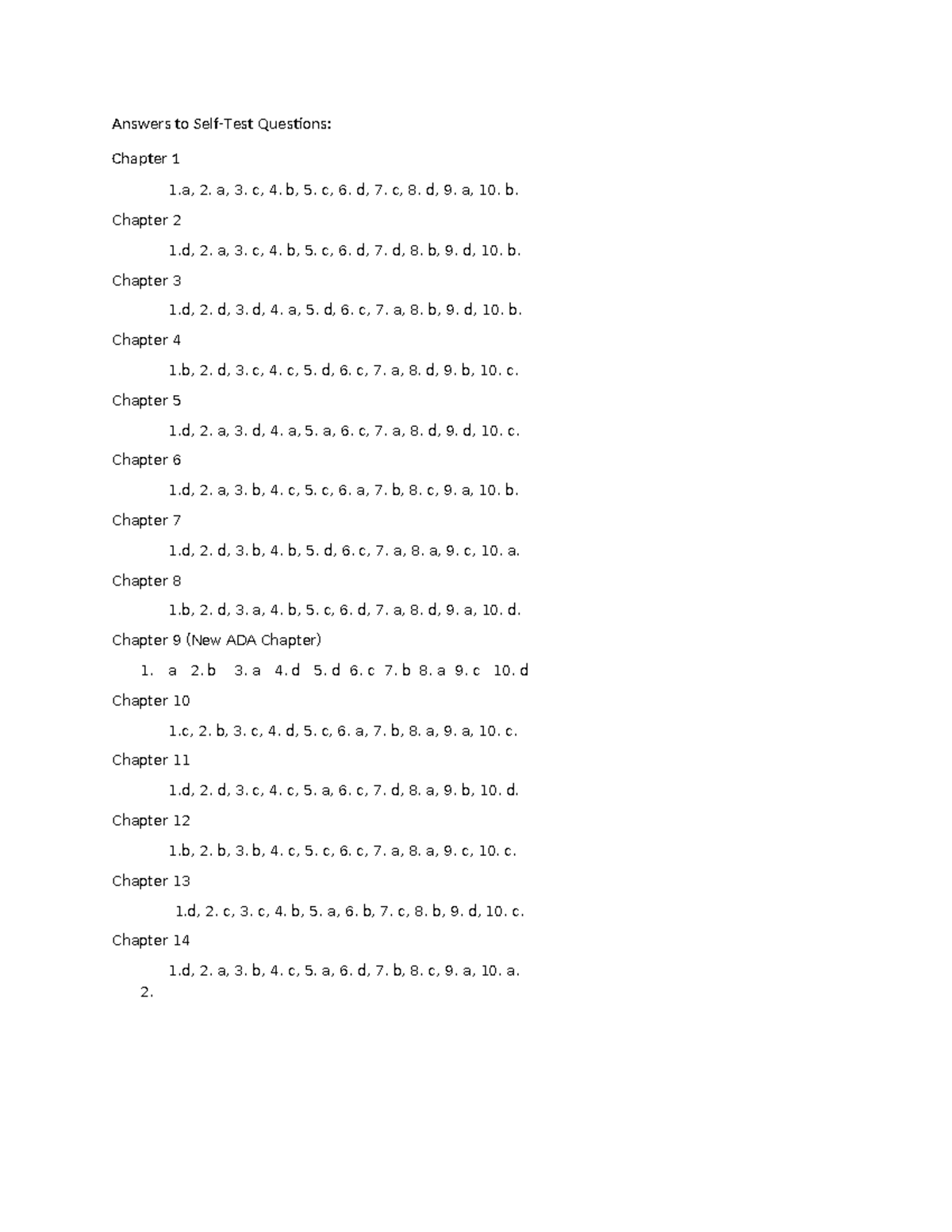 Answers to self-test questions 4Ce final - Answers to Self-Test ...
