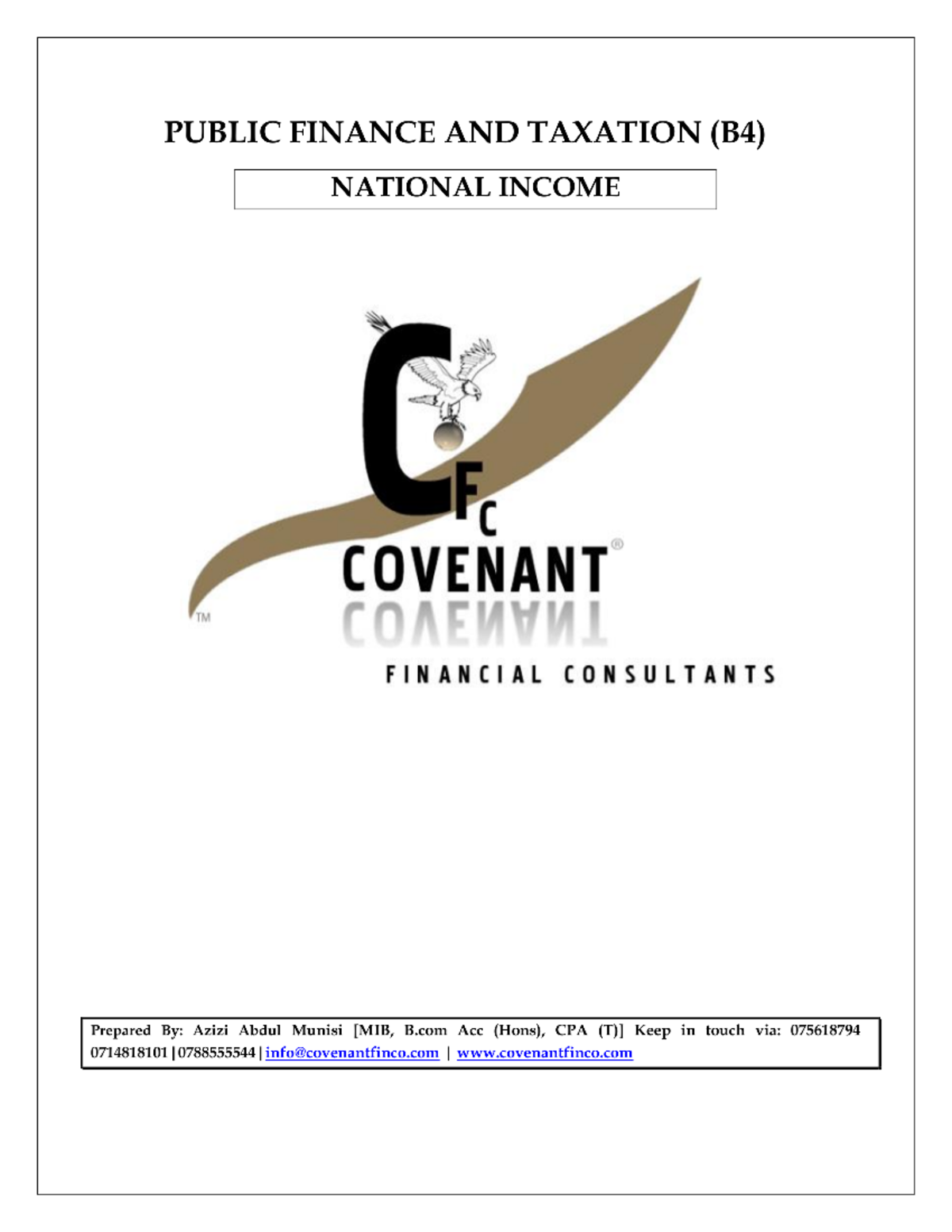 8. National Income - Lecture Notes - Contemporary issue in accounting ...