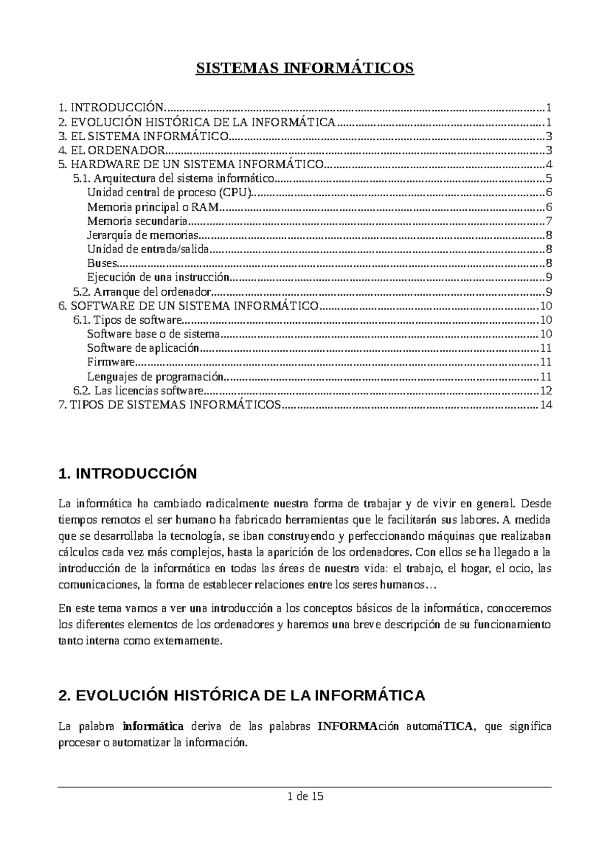 1-Sistemas informaticos - SISTEMAS INFORMÁTICOS 1. - Studocu
