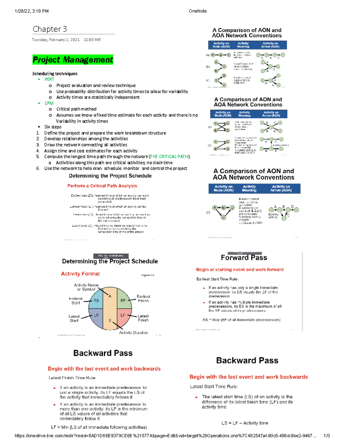Chapter 3 - project management - 1/28/22, 3:18 PM OneNote - Studocu