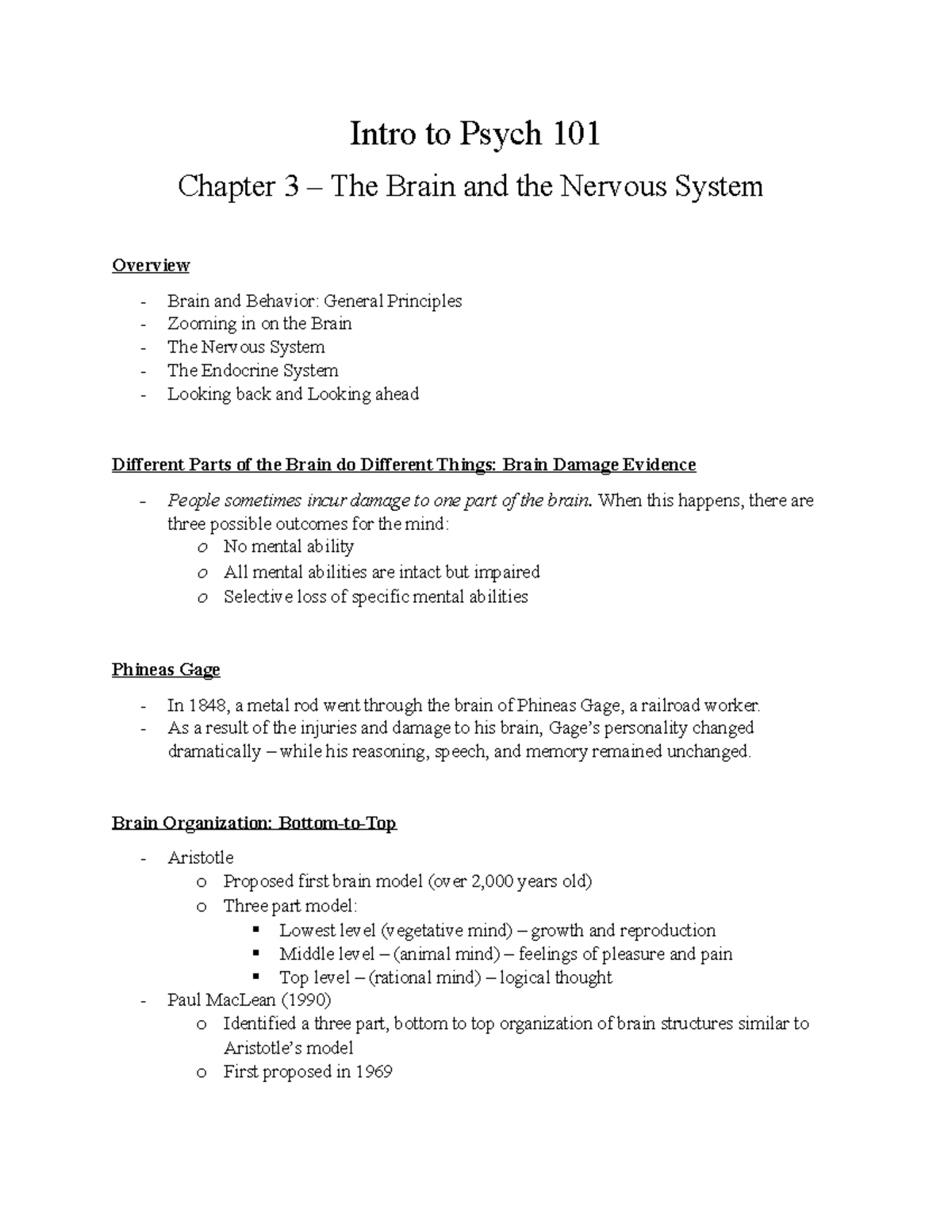 Chapter 3 - The Brain and the Nervous Systems - When this happens ...
