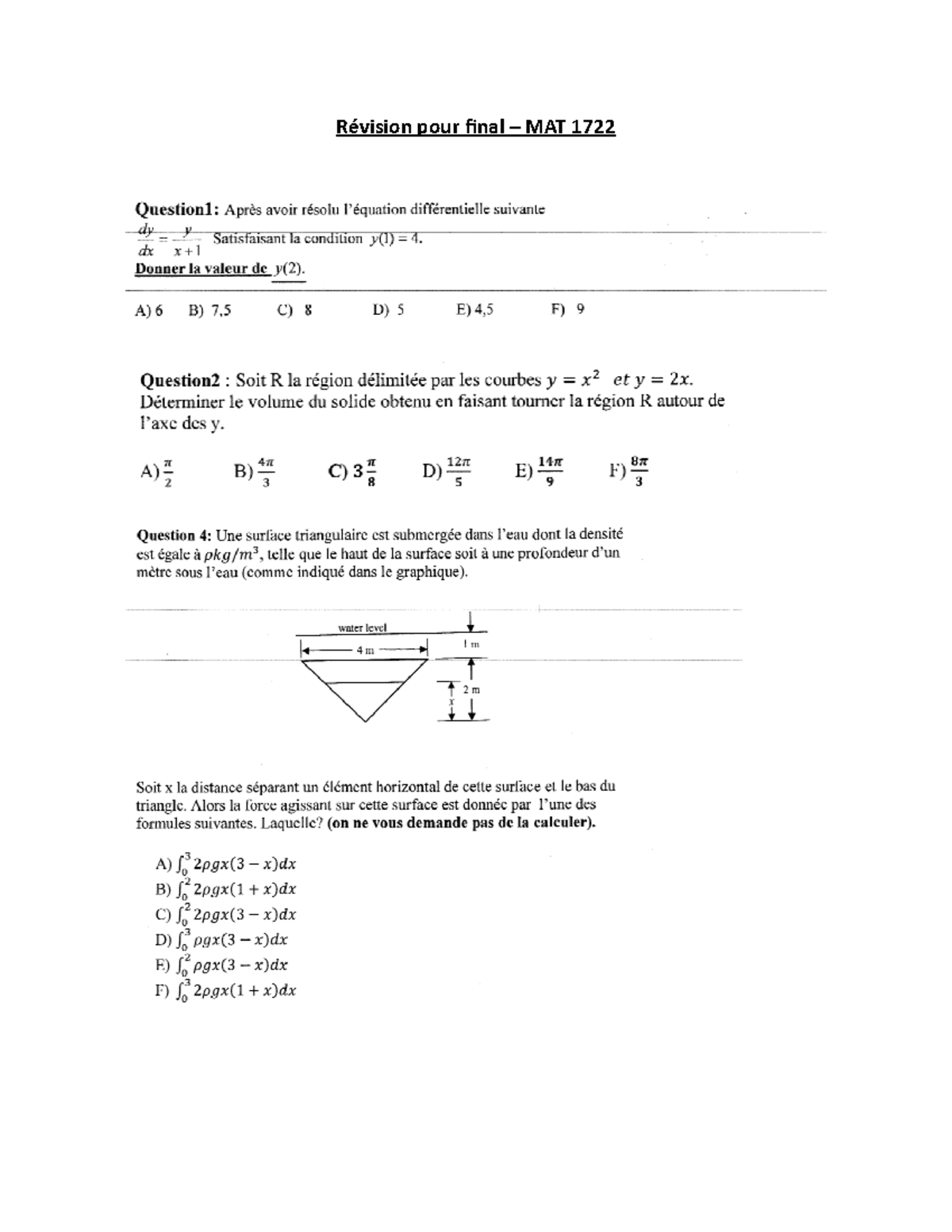 Mat1722 - Examen Pratique pour le final - MAT1722 - Révision pour final ...