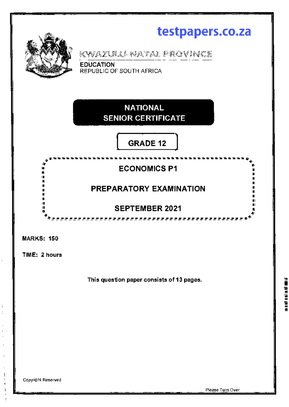Economics Grade 12 Trial 2021 P1 and Memo - EDUCATION REPUBLIC OF SOUTH ...