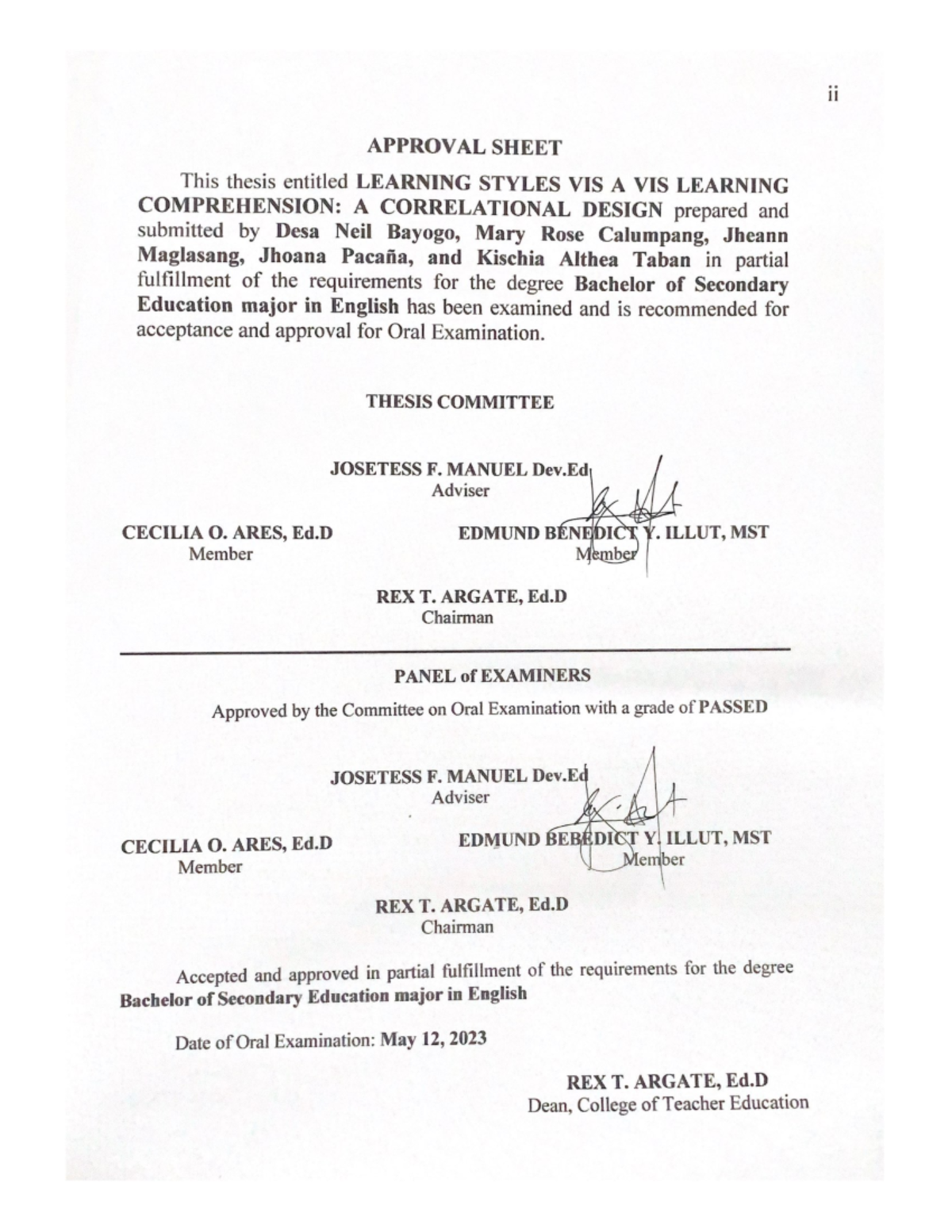 Approval Sheet - For educational purposes only. - English Language ...