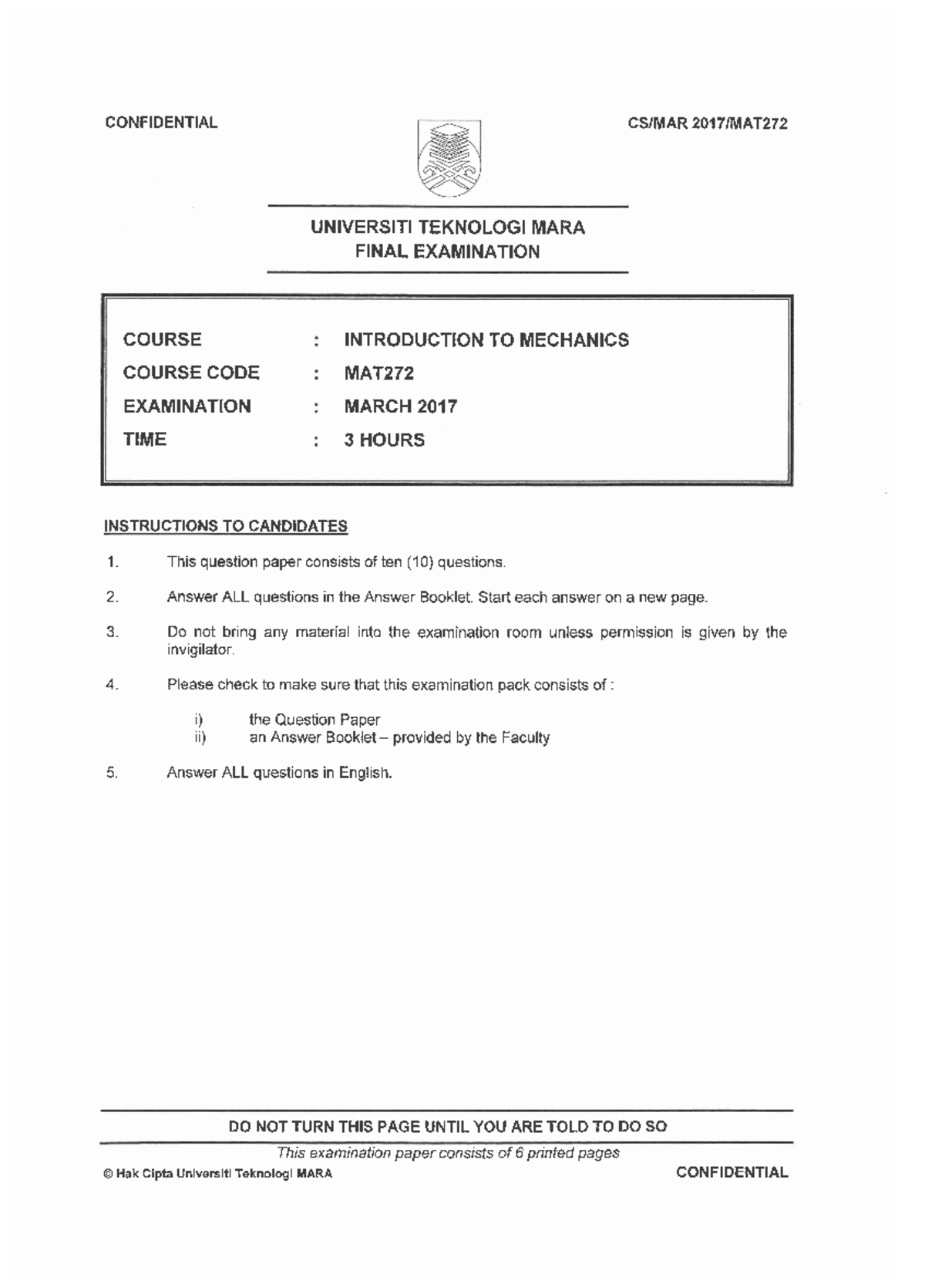 Faculty Computer Sciences And Mathematic 2017 Session 2 Diploma