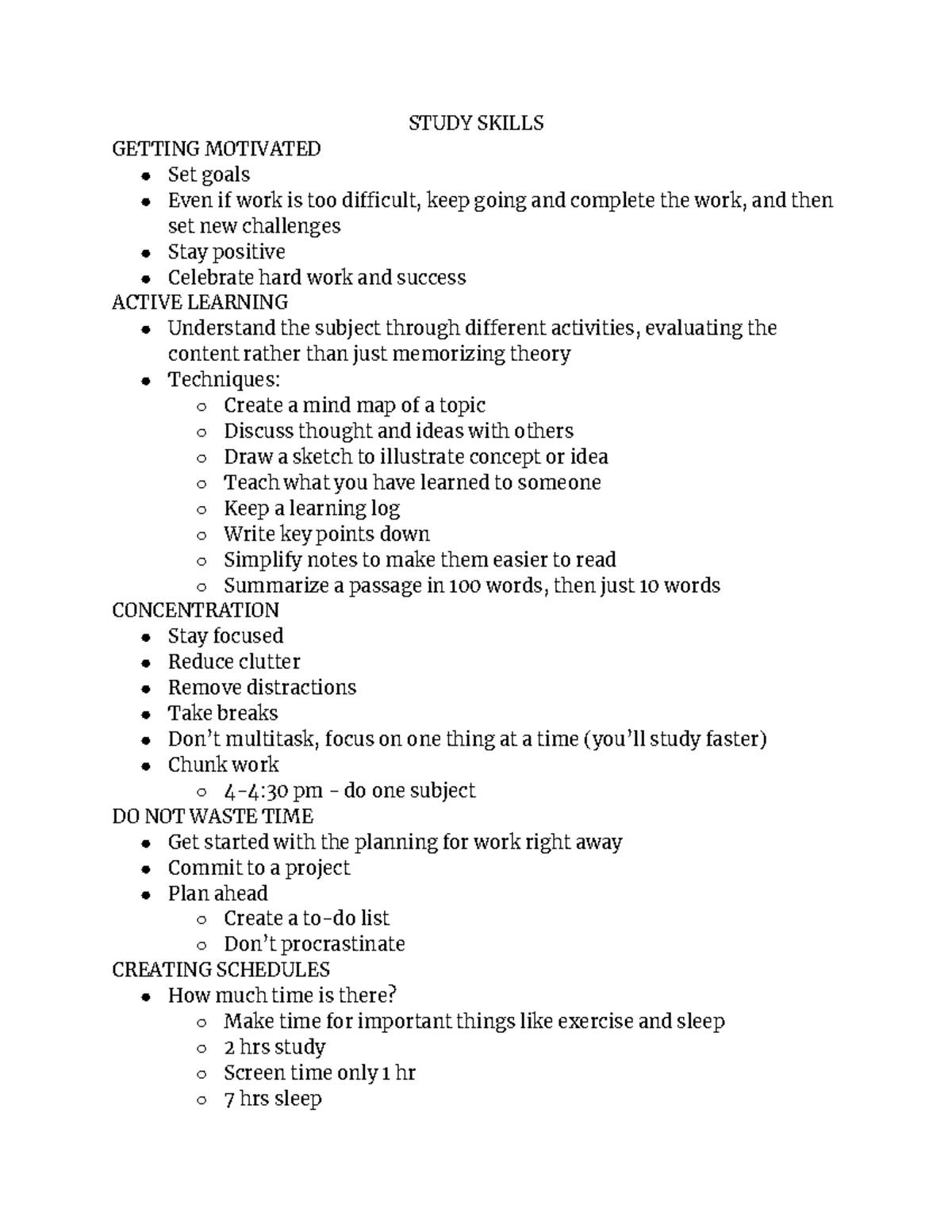 Study skills - STUDY SKILLS GETTING MOTIVATED Set goals Even if work is ...