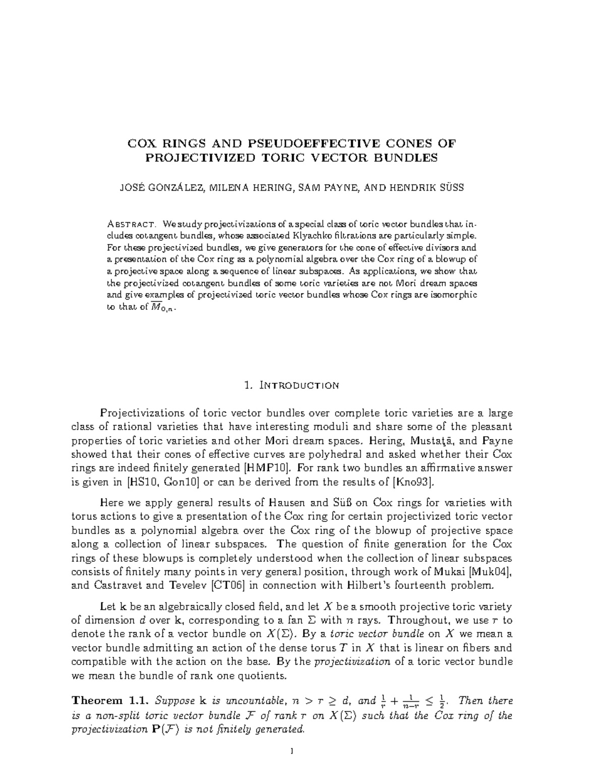 Cox rings and pseudoeffective cones of projectivized toric vector ...
