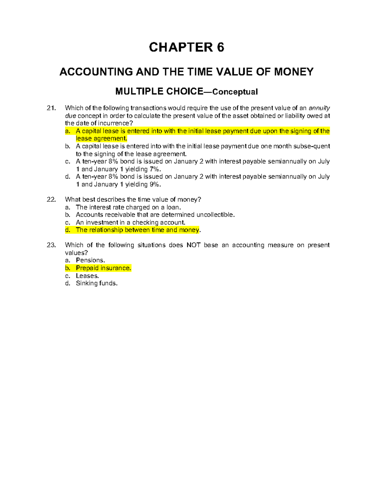 Ch-6 and more - Ch-6 and more - CHAPTER 6 ACCOUNTING AND THE TIME VALUE ...