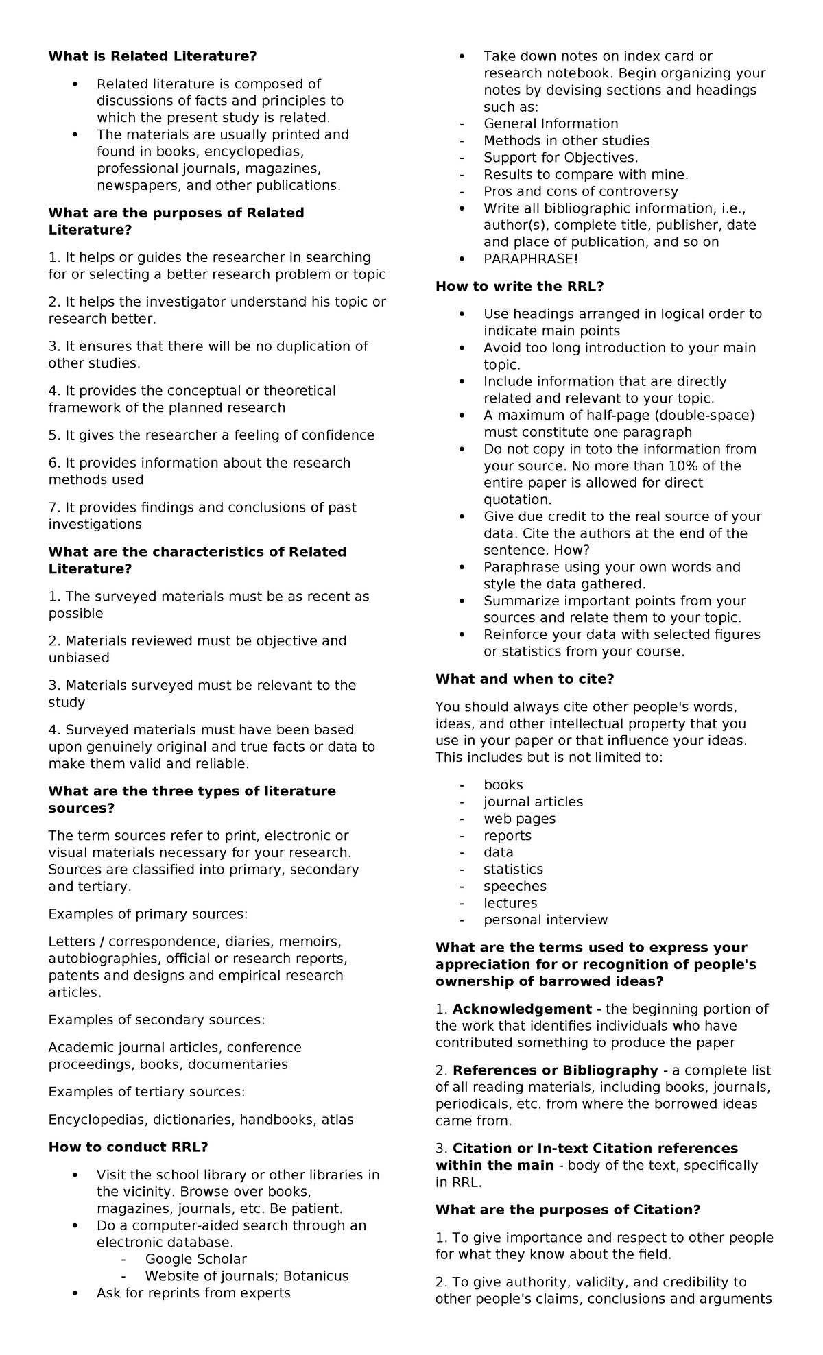 Related Literature - Notes about RRL - What is Related Literature ...