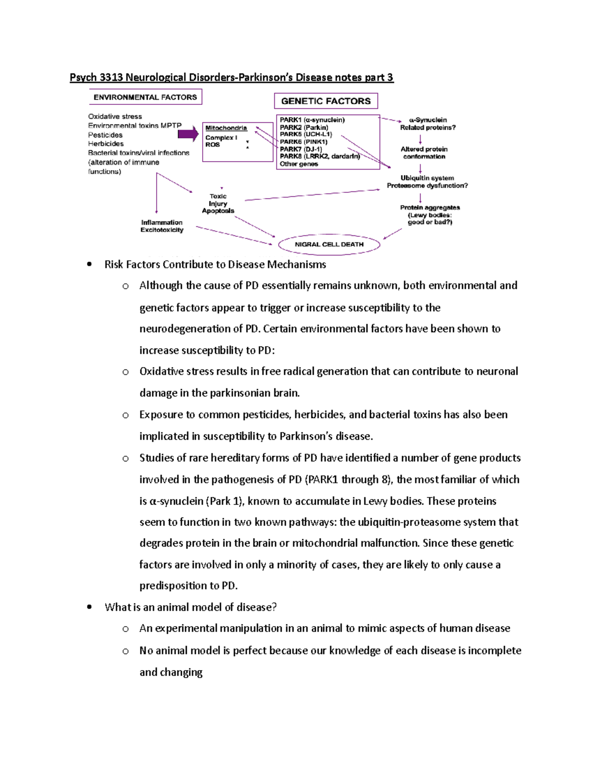 Psych 3313 Neurological Disorders part 3 - Psych 3313 Neurological ...