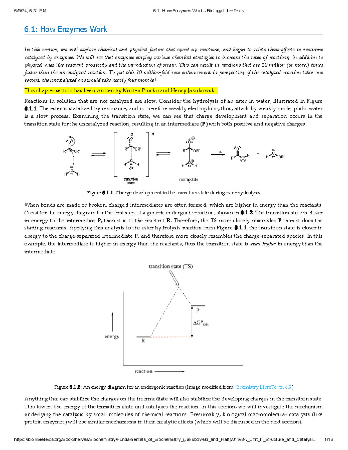 6.1 How Enzymes Work - Biology Libre Texts - 6: How Enzymes Work In ...