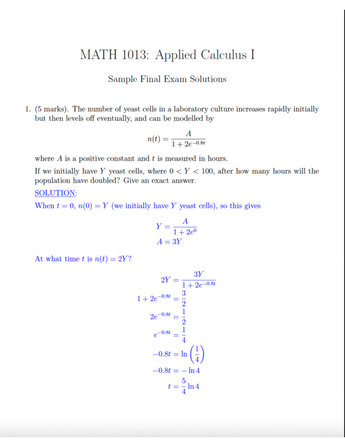 Calculus 1 Sample practice Exam year 1 - Cqms 702 - Studocu