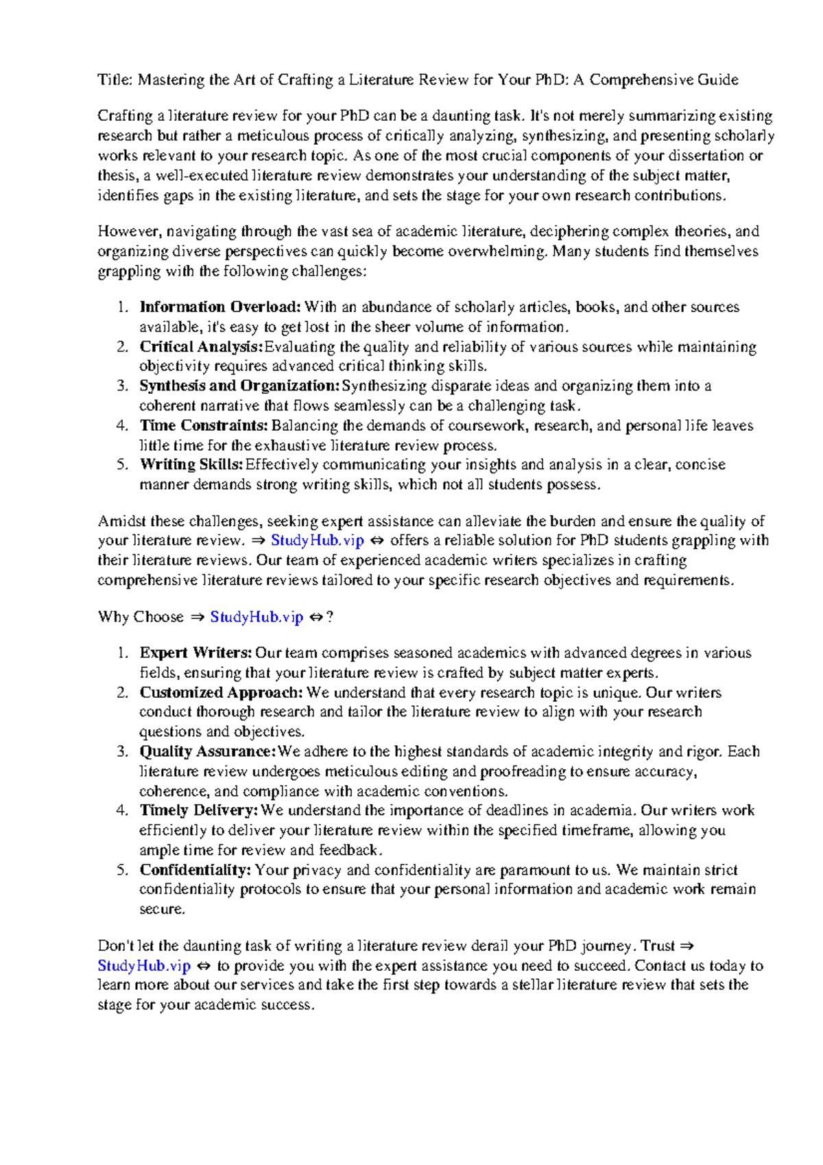 Literature Review Template Phd - Title: Mastering the Art of Crafting a ...