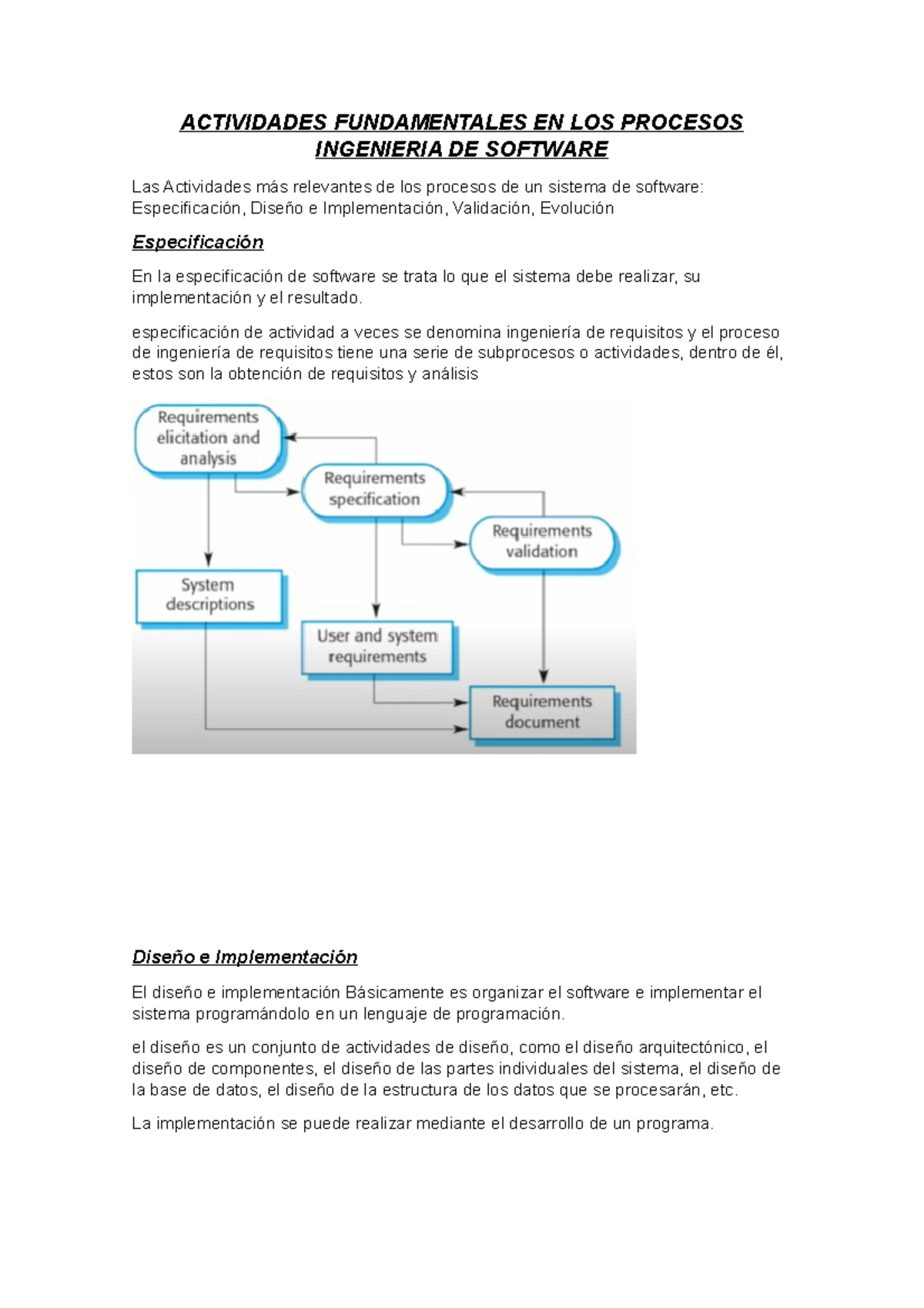 Actividades Fundamentales EN LOS Procesos Ingenieria DE Software ...