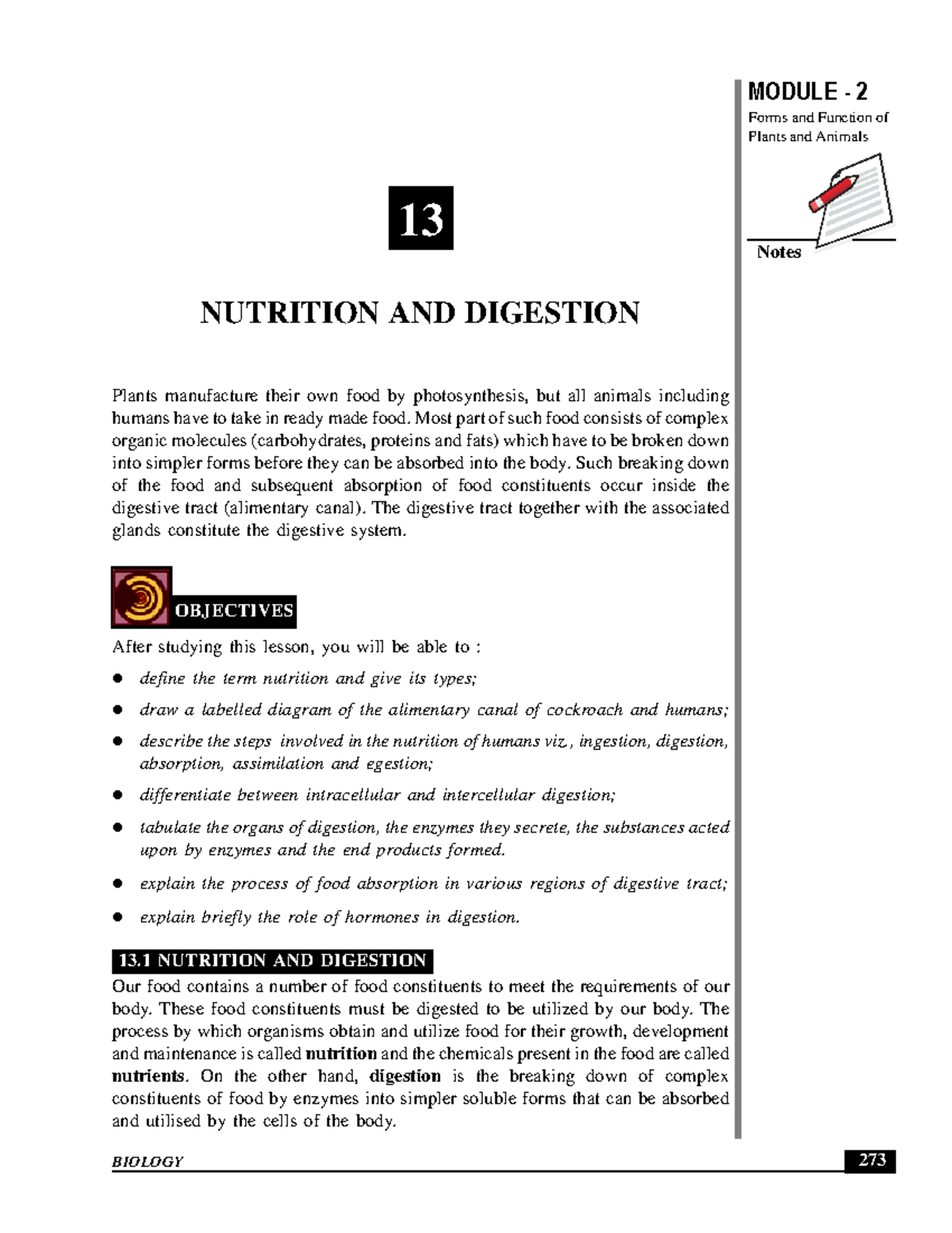 134060289 Nutrition and Digestion - MODULE - 2 Forms and Function of ...