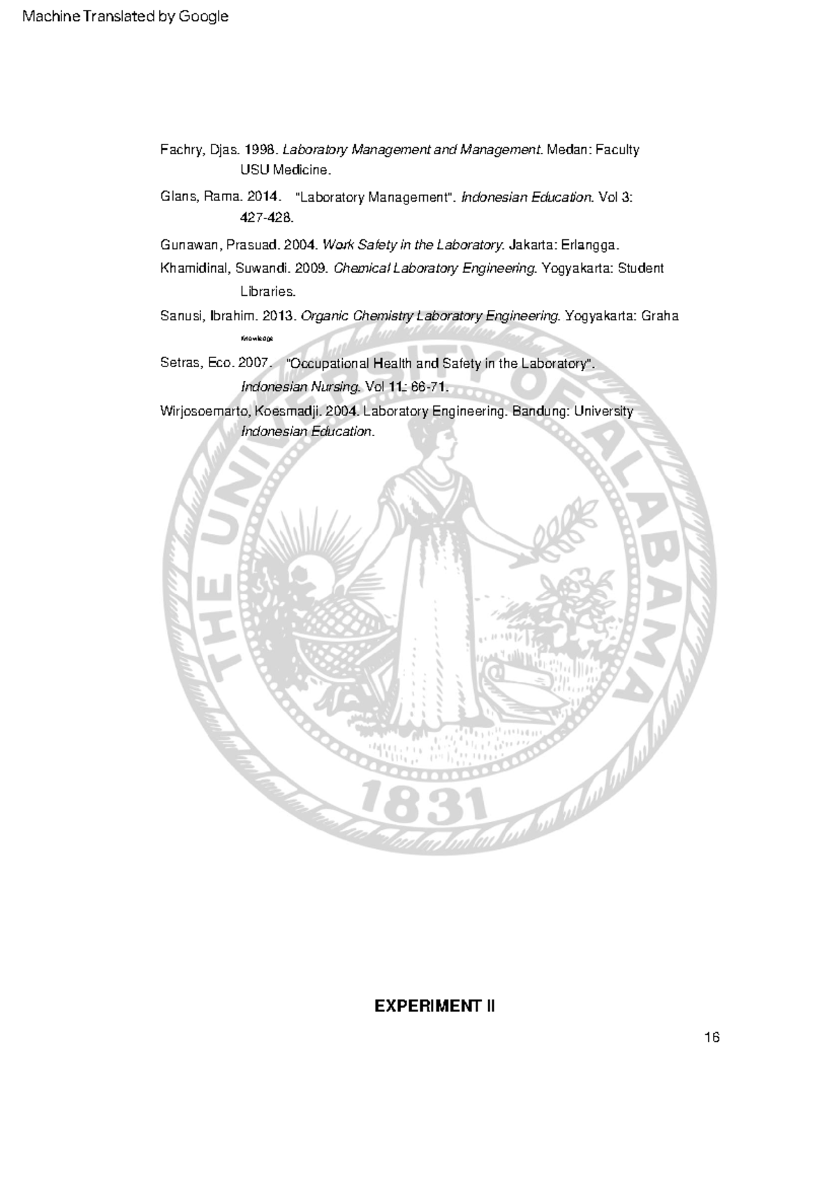 Basic Techniques Working IN THE Laboratory -4 - EXPERIMENT II Gunawan ...