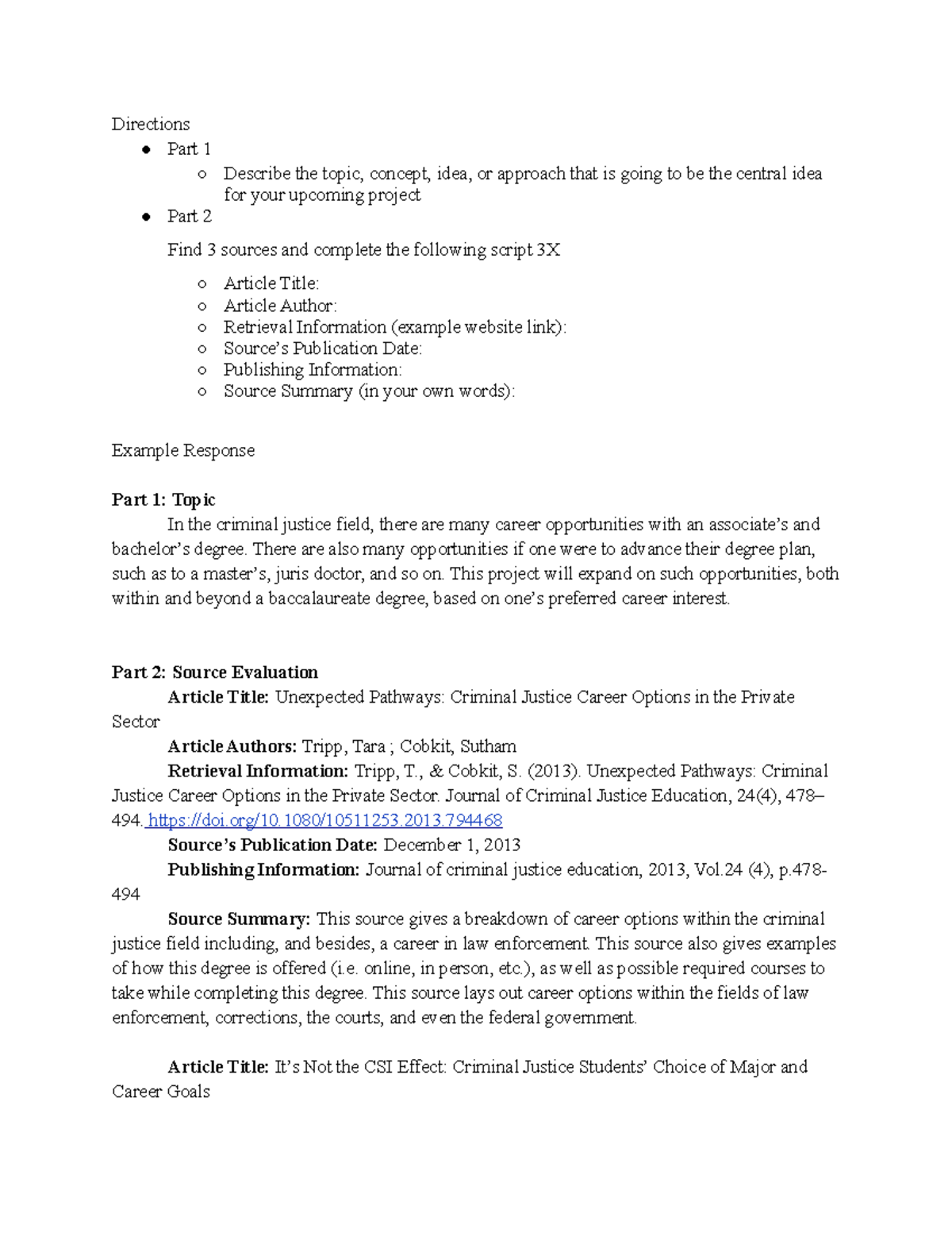 Week 5 - Source Evaluation - Directions Part 1 Describe the topic ...
