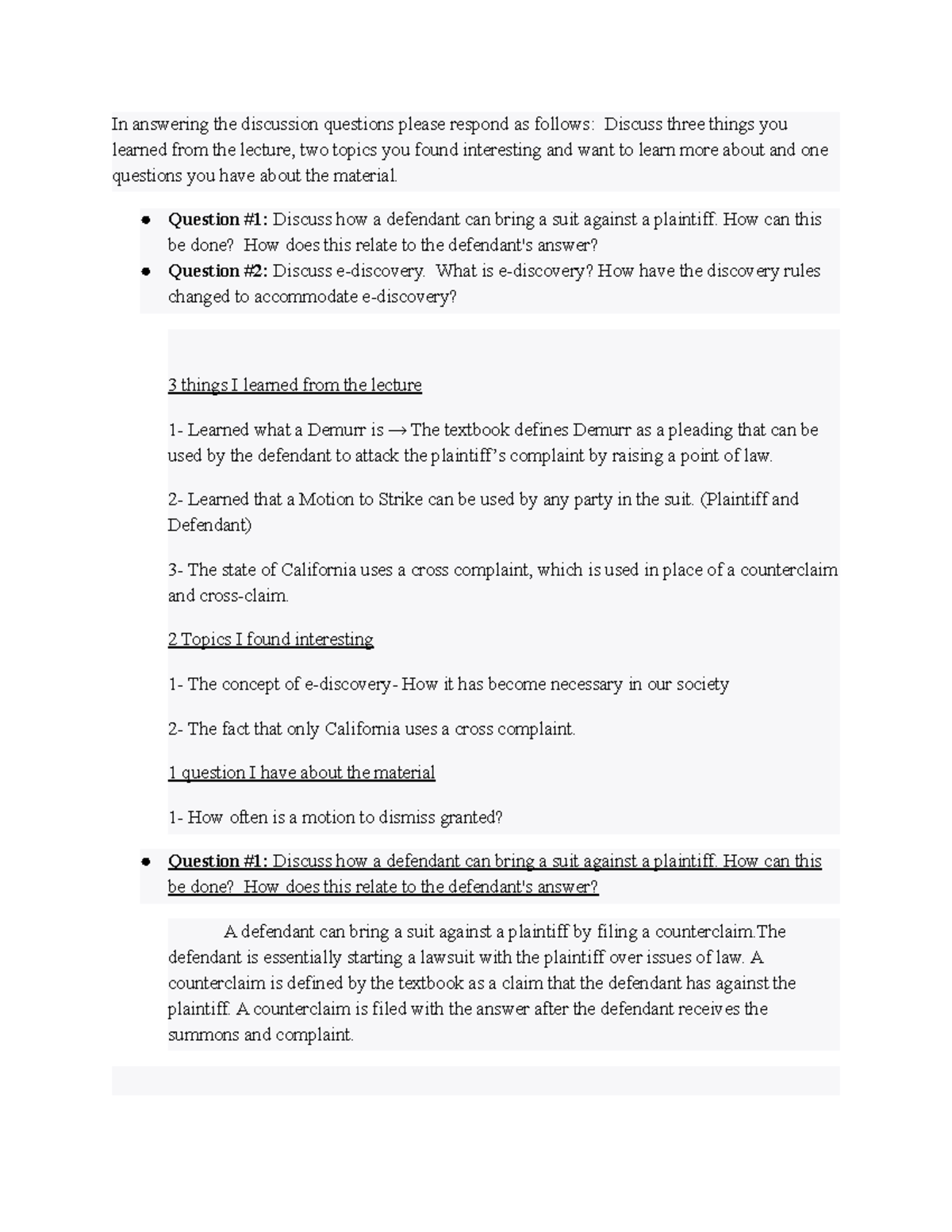 Legal Term Week 2 Discussion - In answering the discussion questions ...