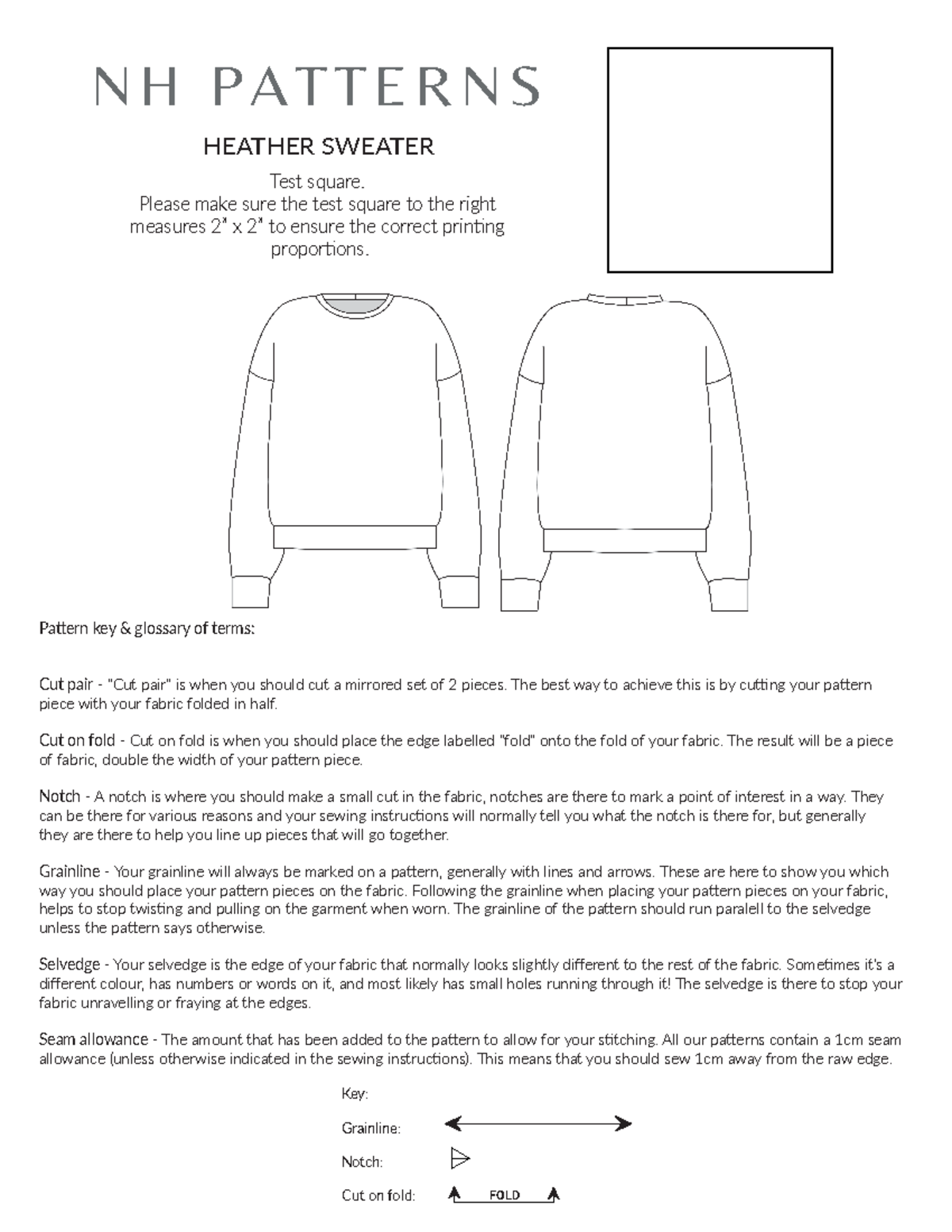 US Letter size 4-18 Heather sweater - HEATHER SWEATER Test square ...