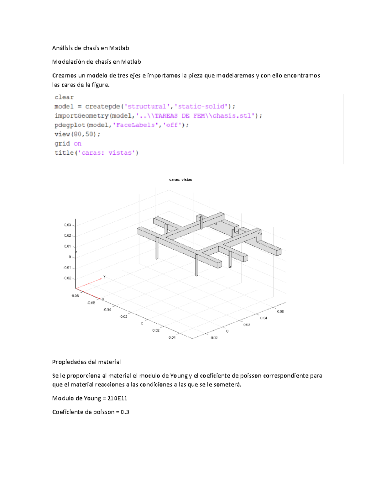 Análisis de chasis en Matlab - Análisis de chasis en Matlab Modelación ...