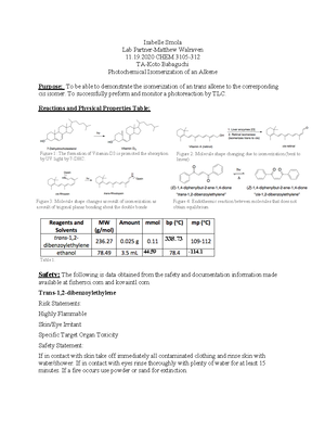 Organic Chem Lab 10 - Chem lab 10 for reference - LAB REPORT 10 Alina ...