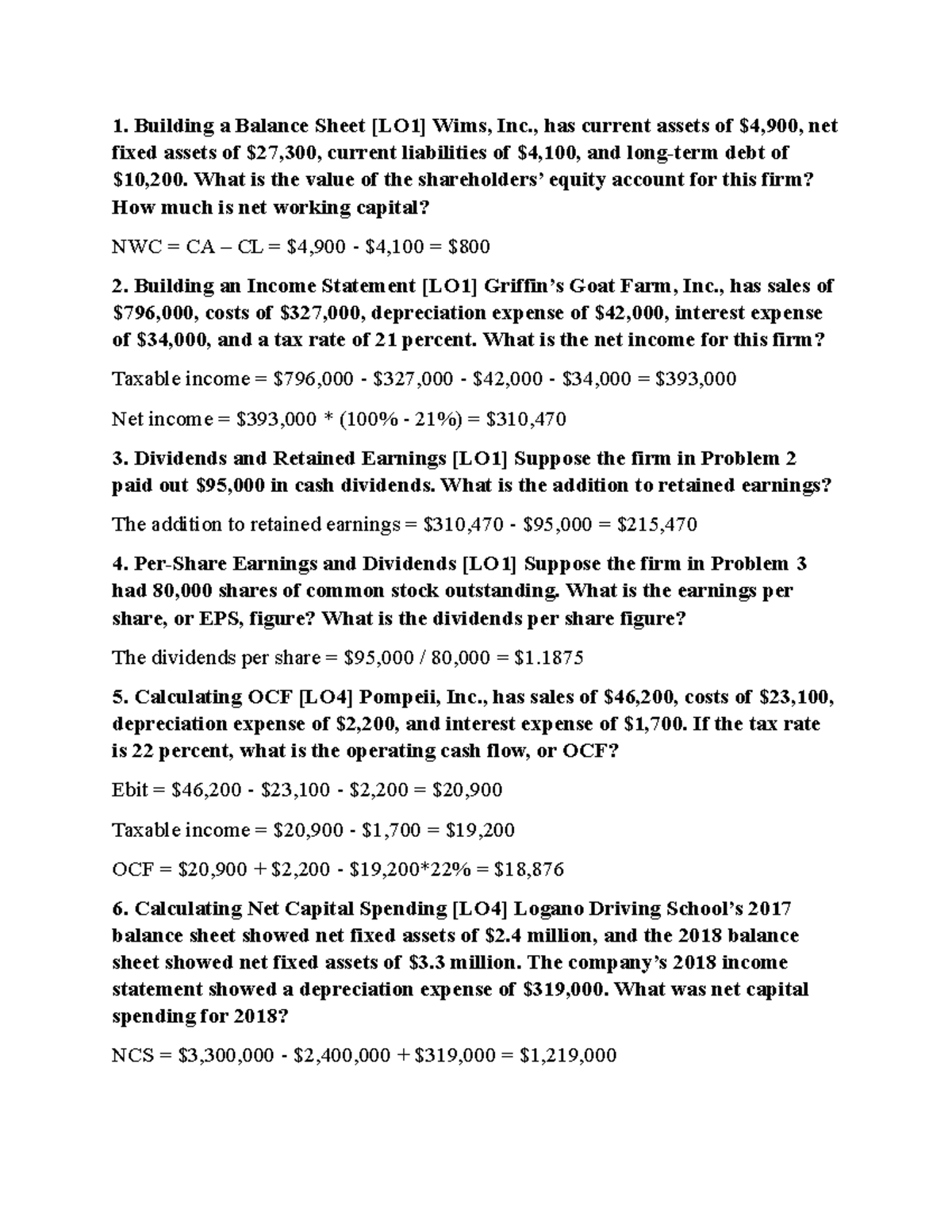 Chap-2 - hhdhdhd - Building a Balance Sheet [LO1] Wims, Inc., has ...