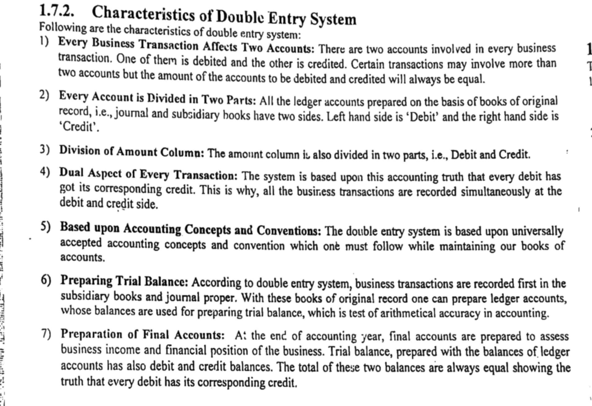 Characteristics of Double Entry System - 1.7. Characteristics of Double ...