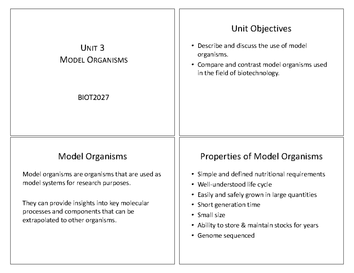 Unit 31 Model Organism- Mice, rat and much more - UNIT 3 MODELORGANISMS ...
