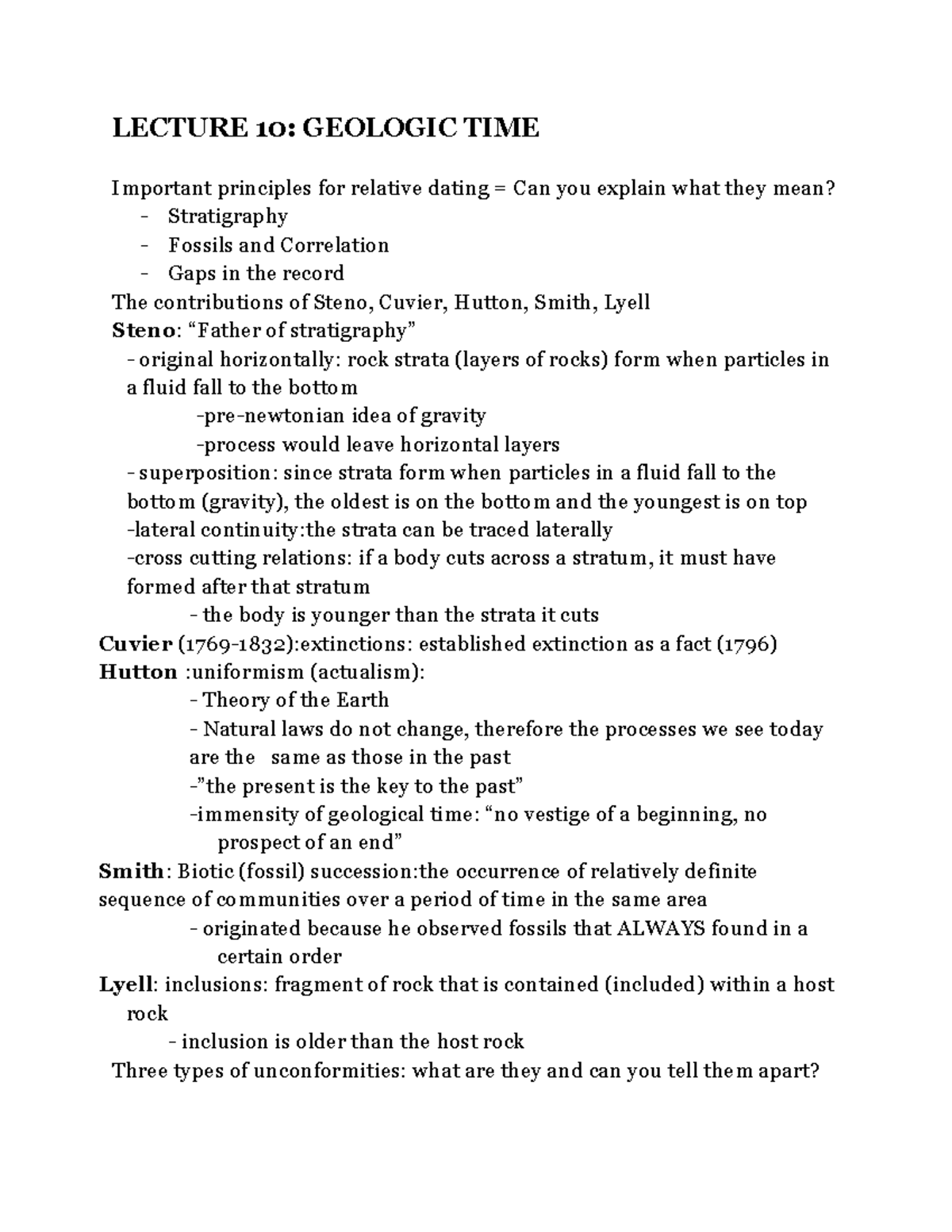 Earth 2 L10 - This was taken with Prof. Awramik - LECTURE 10: GEOLOGIC ...