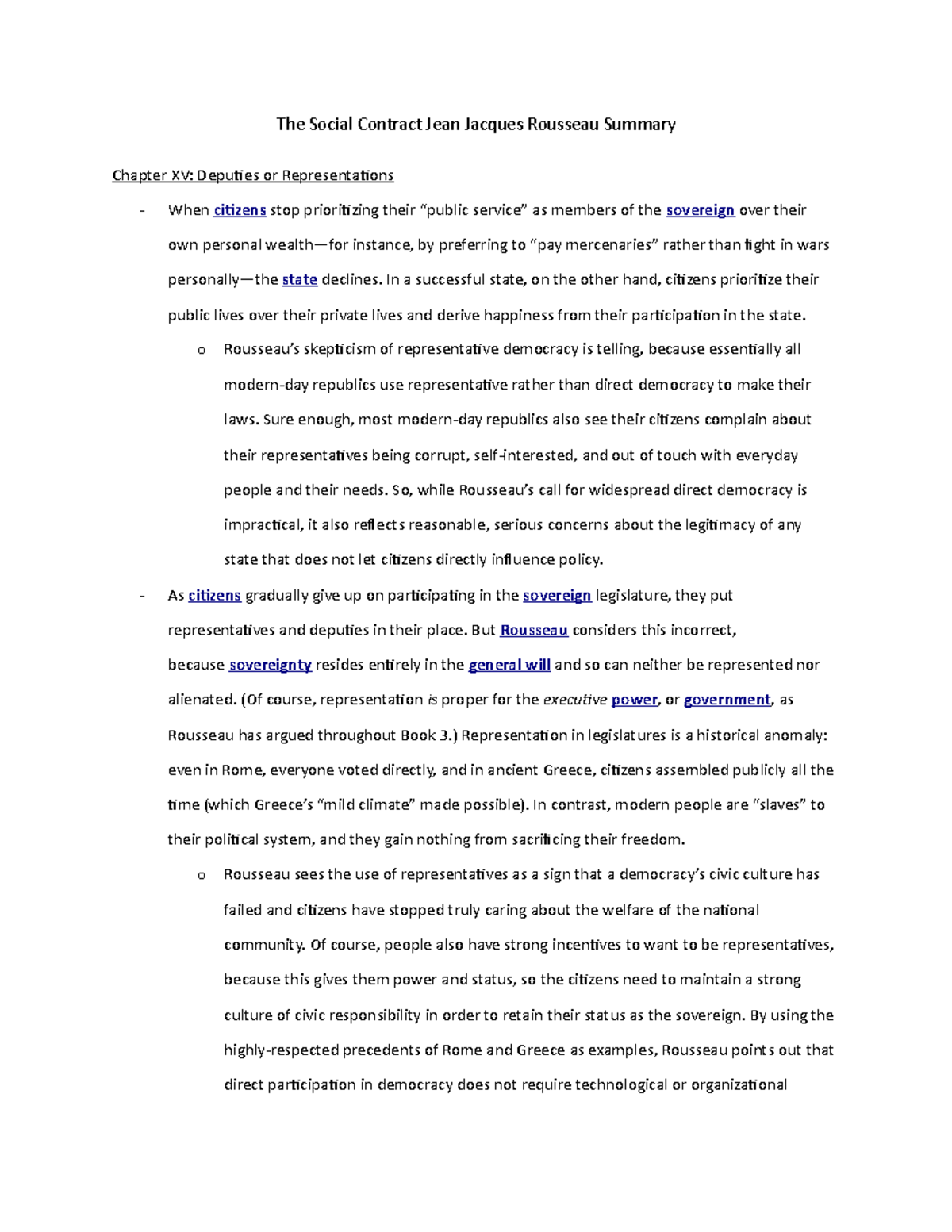 The Social Contract Jean Jacques Rousseau Summary - In a successful ...