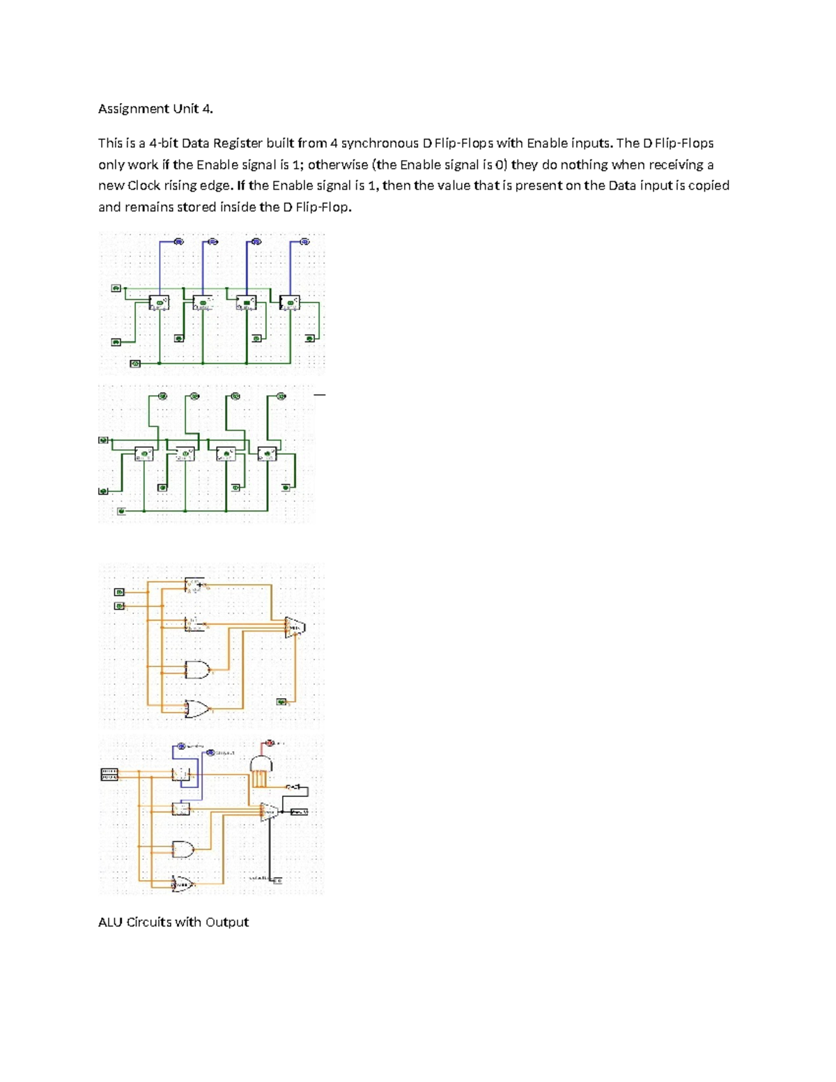 Computer Assignment Unit 4 - Water Ethics - Assignment Unit 4. This is a 4-bit Data Register ...